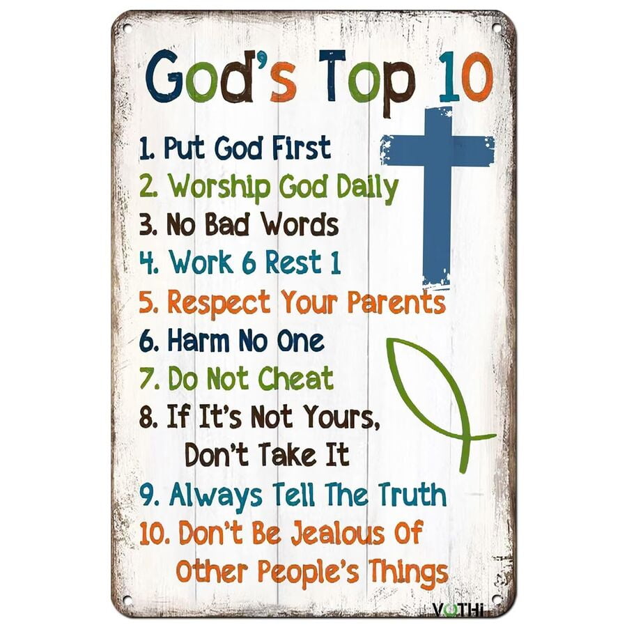 10 Commandments metal aluminium Sign Art Deco Decorative metal ...