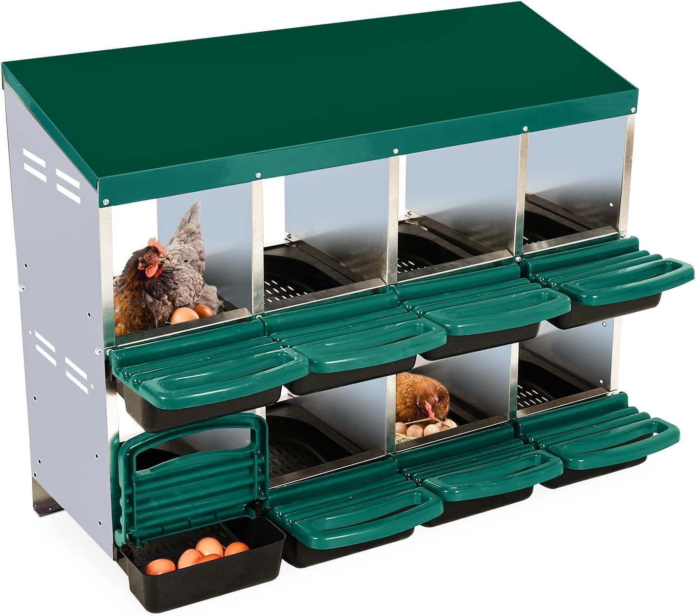 10 - Compartment Roll Away Chicken Nesting Box, Wall - Mount Hen ...