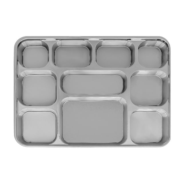 Poojabazar Heavy-Duty Plastic Sectional Dinner Plates, 10 Compartment ...