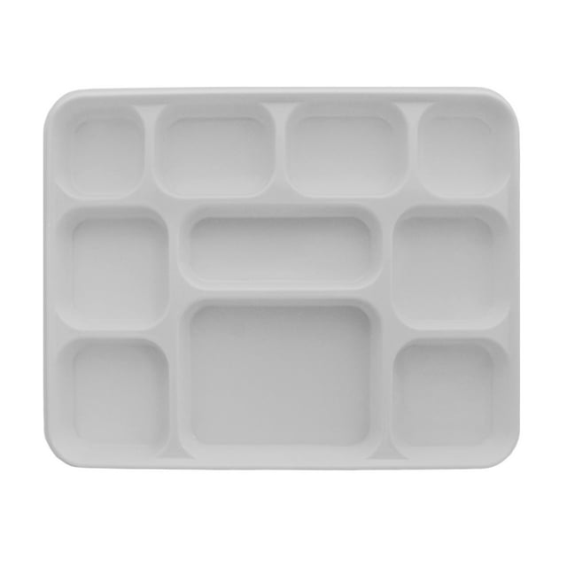 Pooja Bazar 10-Compartment Disposable Party Thali Plates, White (100 ...