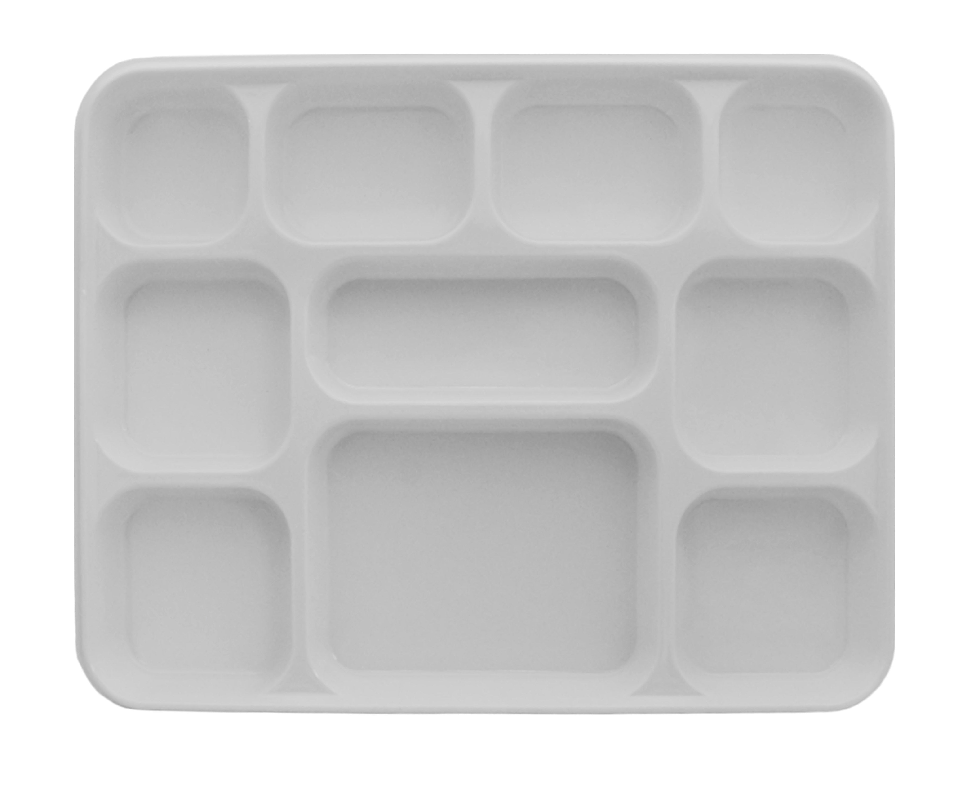 10 Compartment White Disposable Party Thali Plates by Poojabazar (200 ...