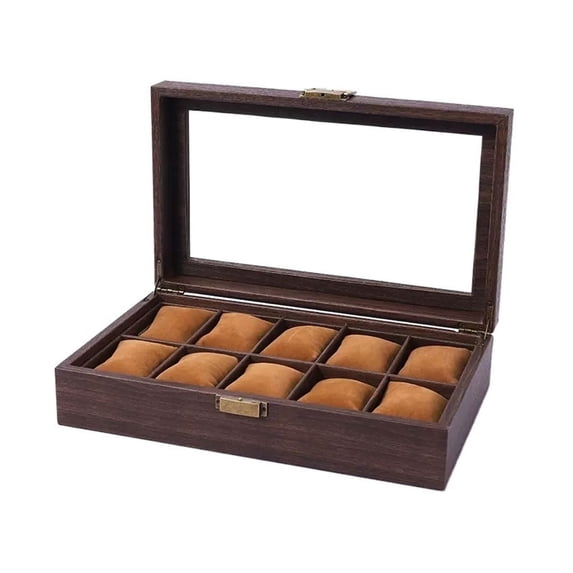 10 Compartments Large Capacity Watch Jewelry Display Storage Box Watch ...
