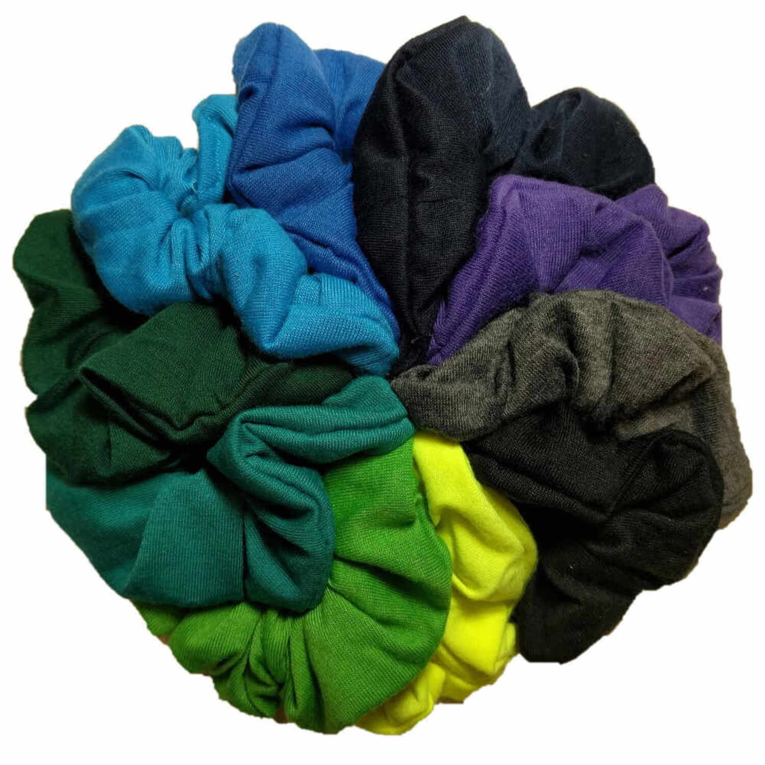 10 Cool Colors Assorted Cotton Scrunchies, soft and stretchy - Walmart.com
