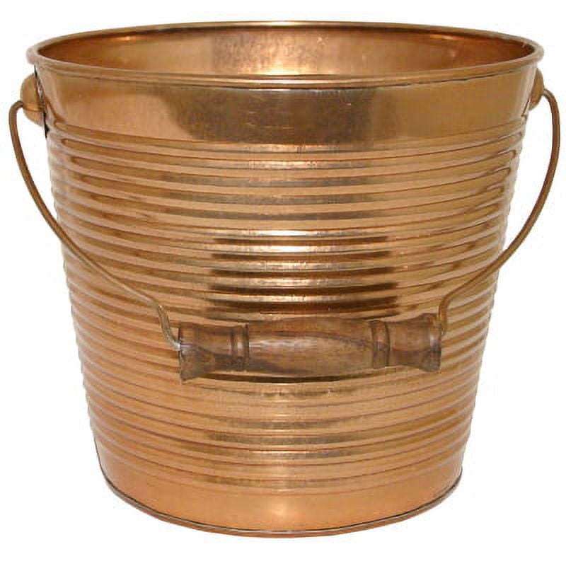 10" Copper Ribbed Metal Planter With Handle., Each - Walmart.com