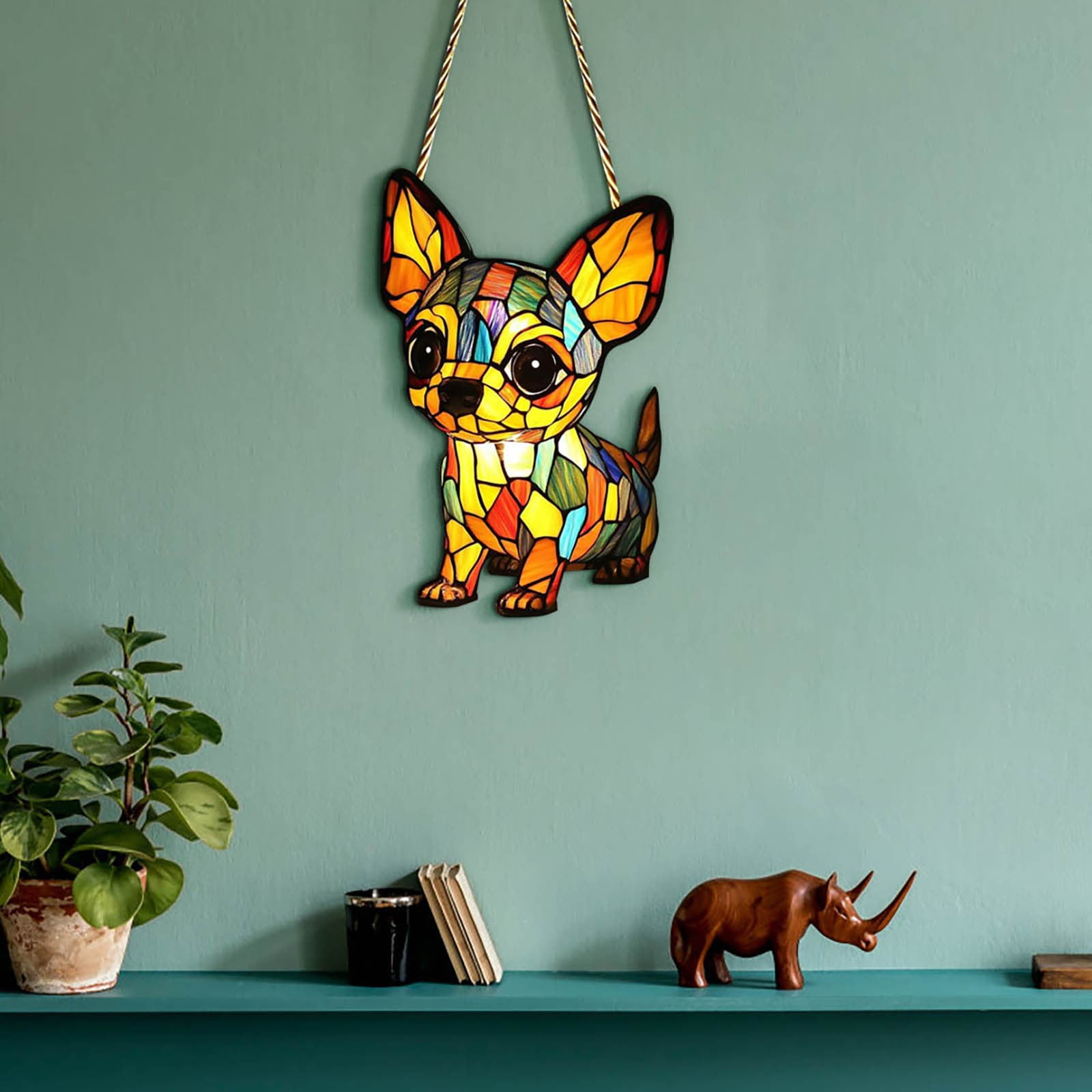 Under $10 Corgi Lamp - Stained Resin Tabletop Night Light, Warm Ambient ...