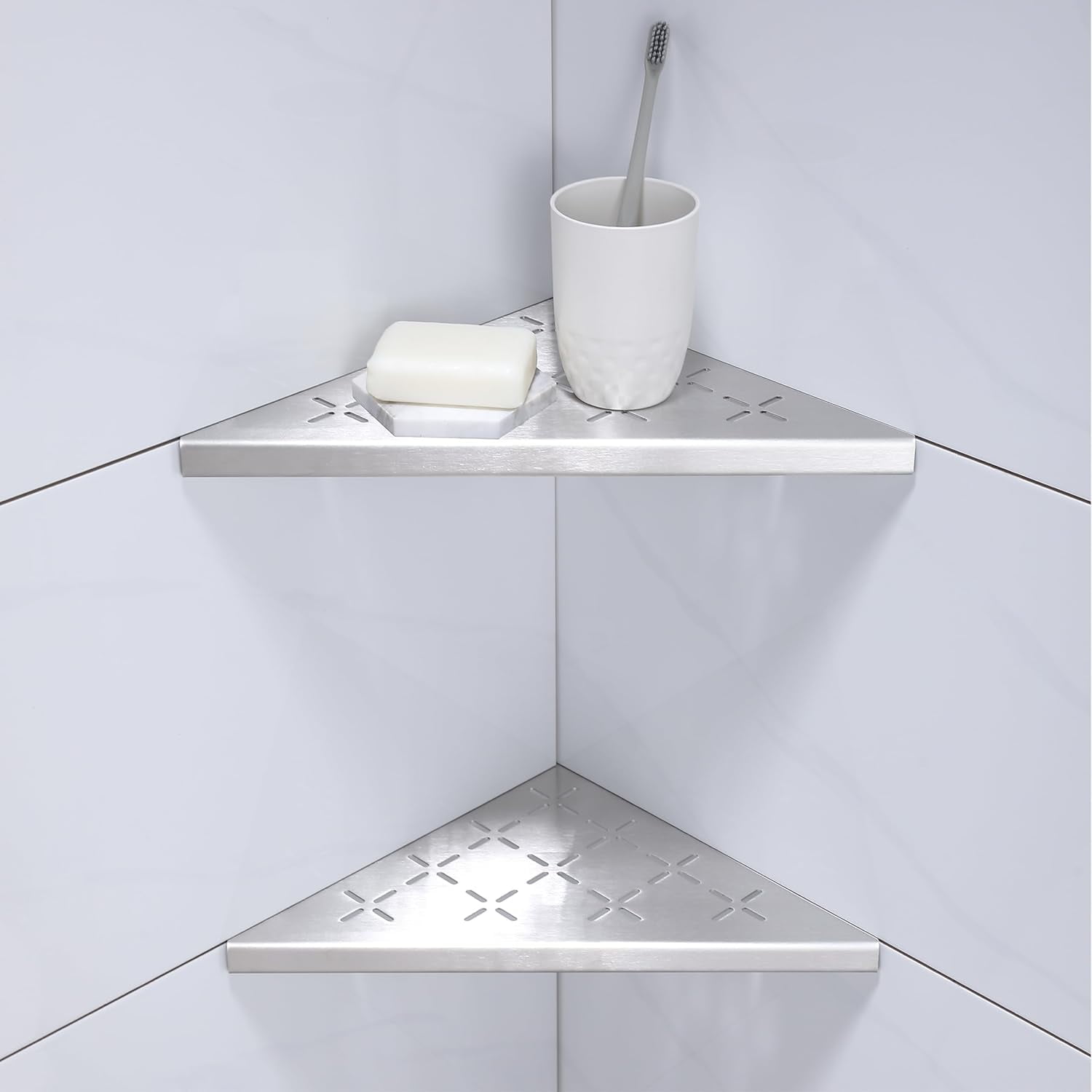 10" Corner Shower Shelf, 2-Pack Shower Shelves SUS304 Stainless Steel ...