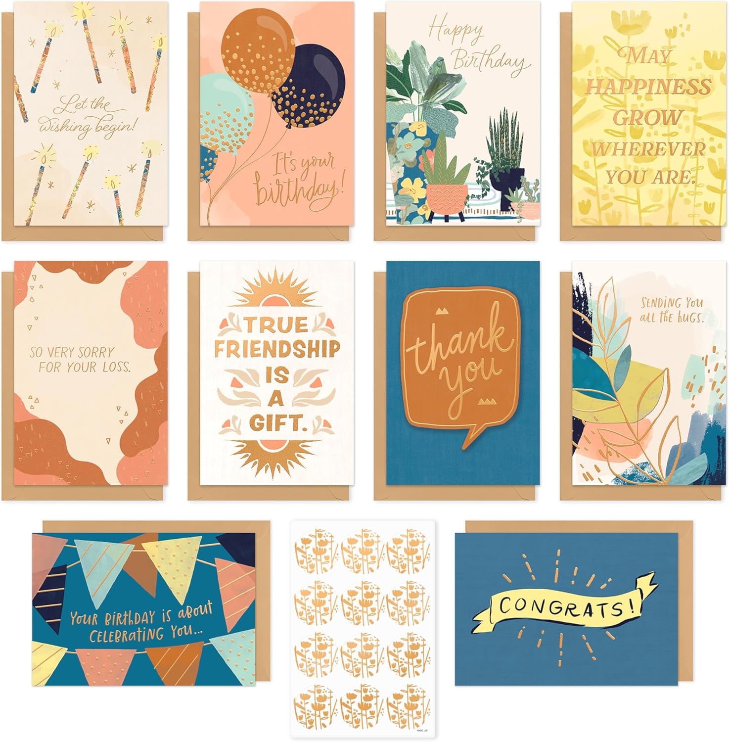 10-Count All Occasions Card Bundle with Envelopes- Birthday, Congrats ...