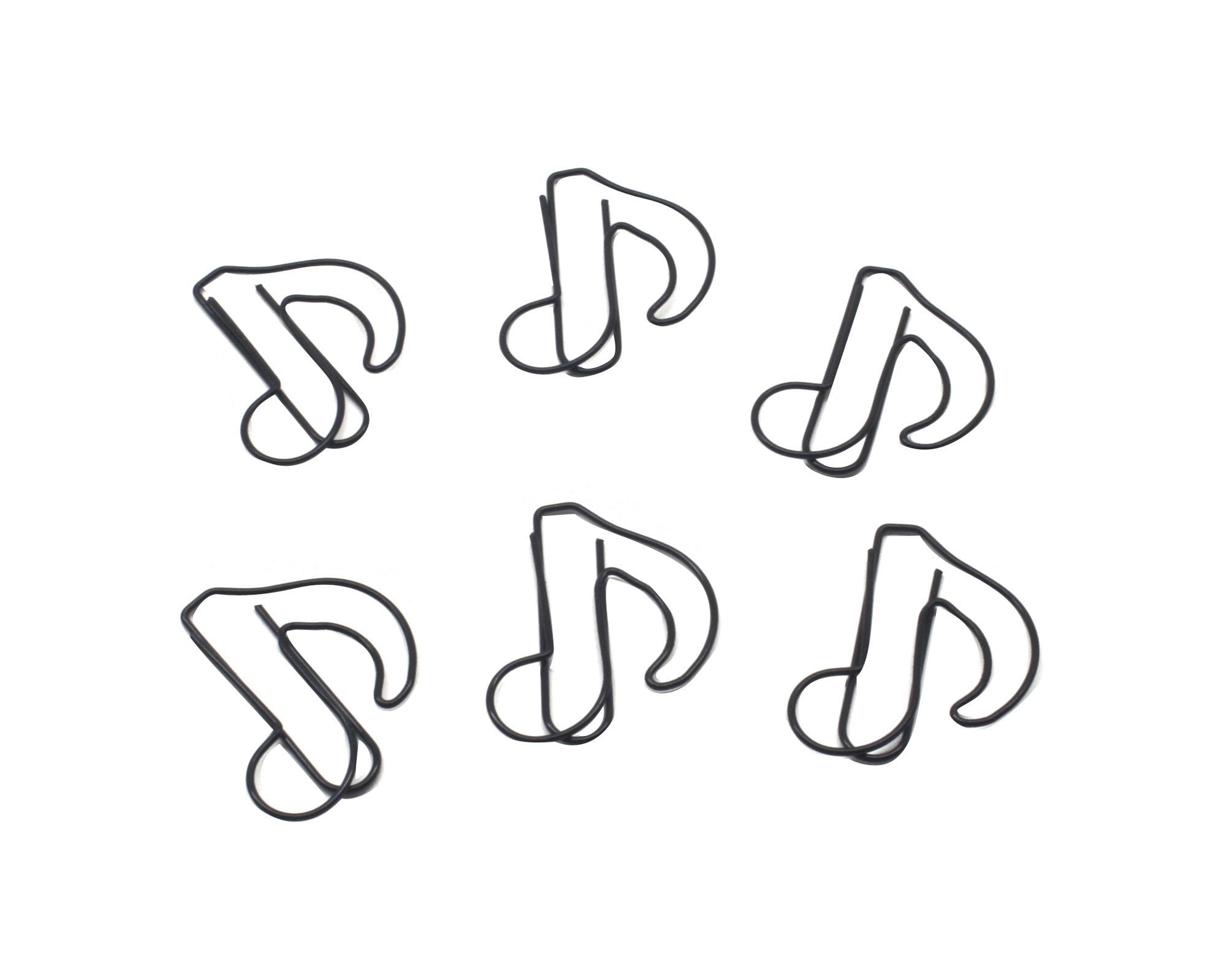 10 Count Black Music Note Shaped Paper Clips, Music Note Lover Cute ...