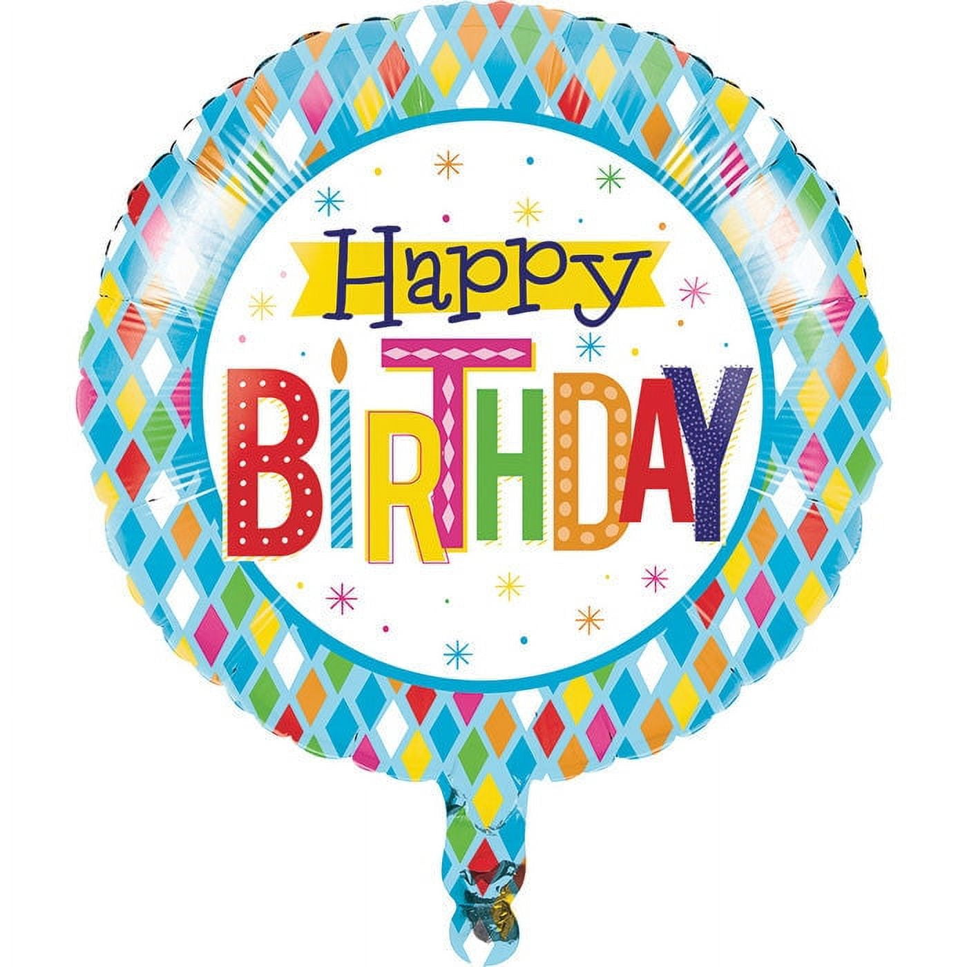 10 Count Bulk Pack Bright Birthday Mylar Balloons - Walmart.com