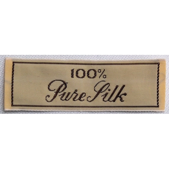 10 Count Garment Labels - "100% Pure Silk" Cloth Sew-in Labels U001.36 ...