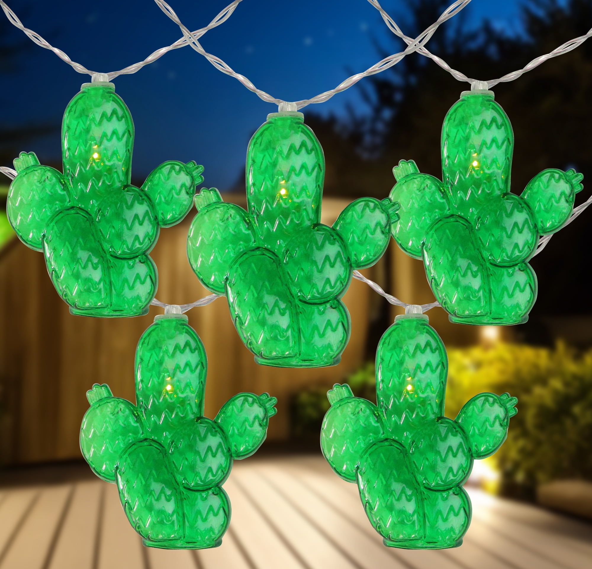 Northlight 10ct Battery Operated Prickly Pear Cactus Summer LED String ...