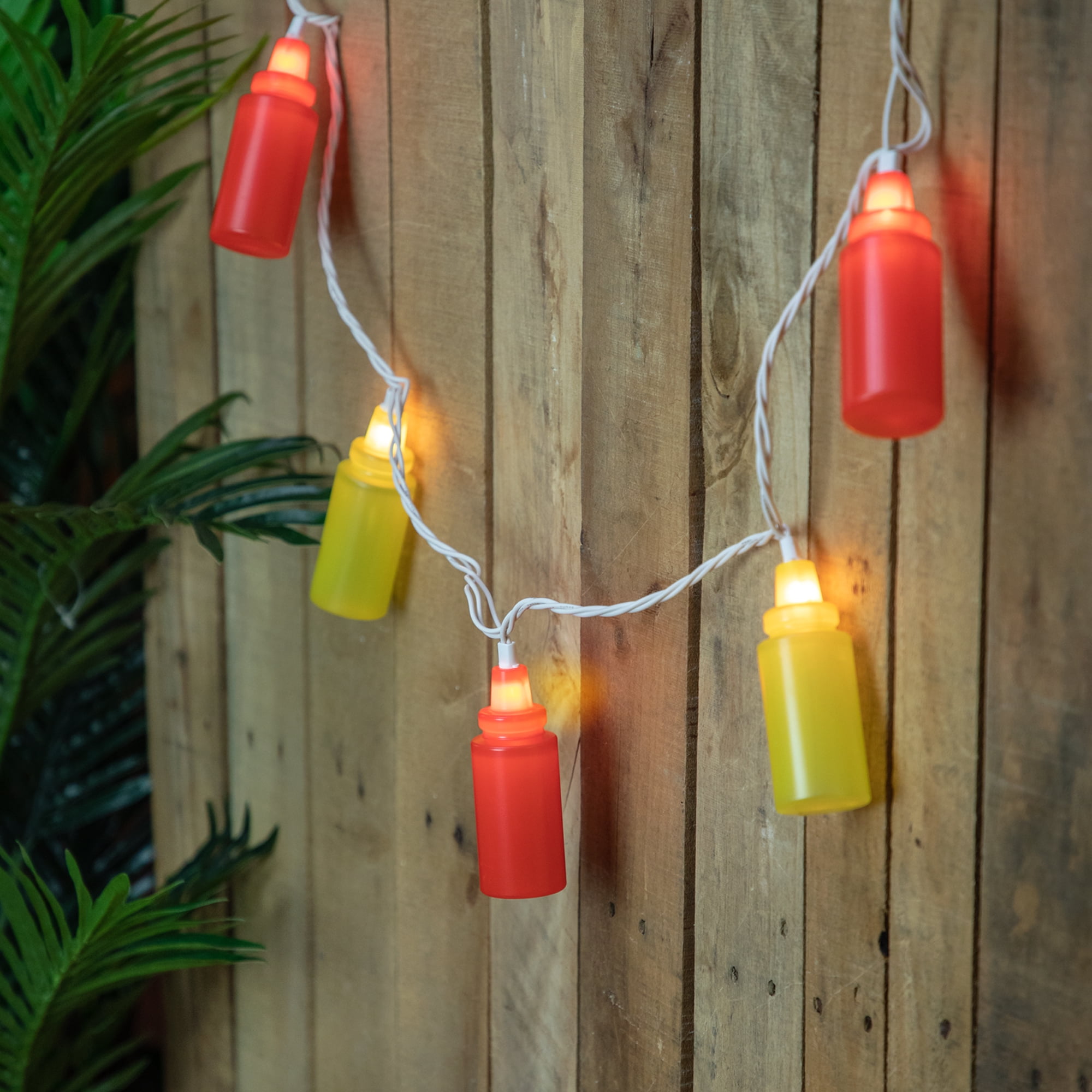 Northlight 10-Count Ketchup and Mustard Patio Light Set 6ft White Wire ...