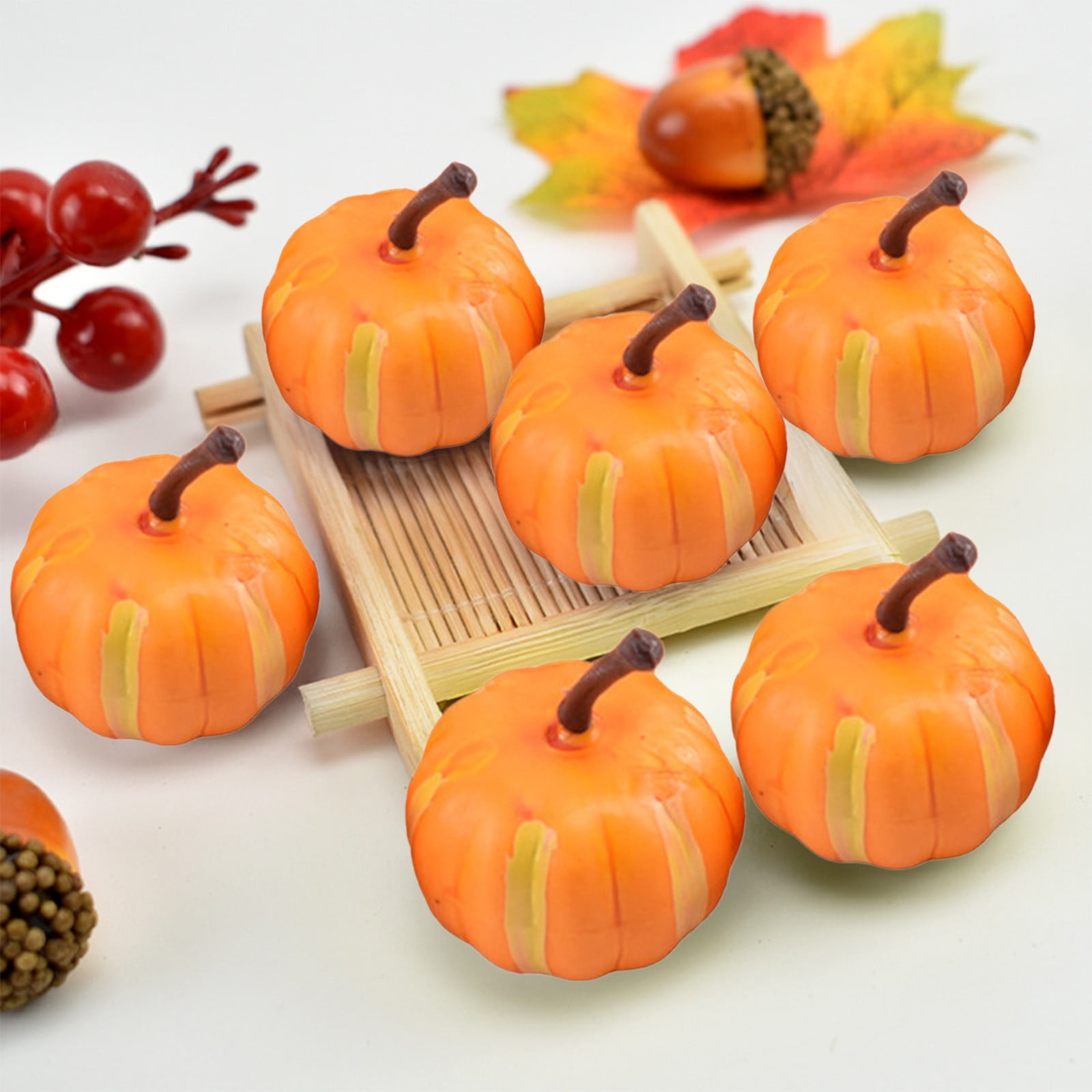 10-Count Mini Artificial Pumpkins - Lightweight Foam Fall Decor ...