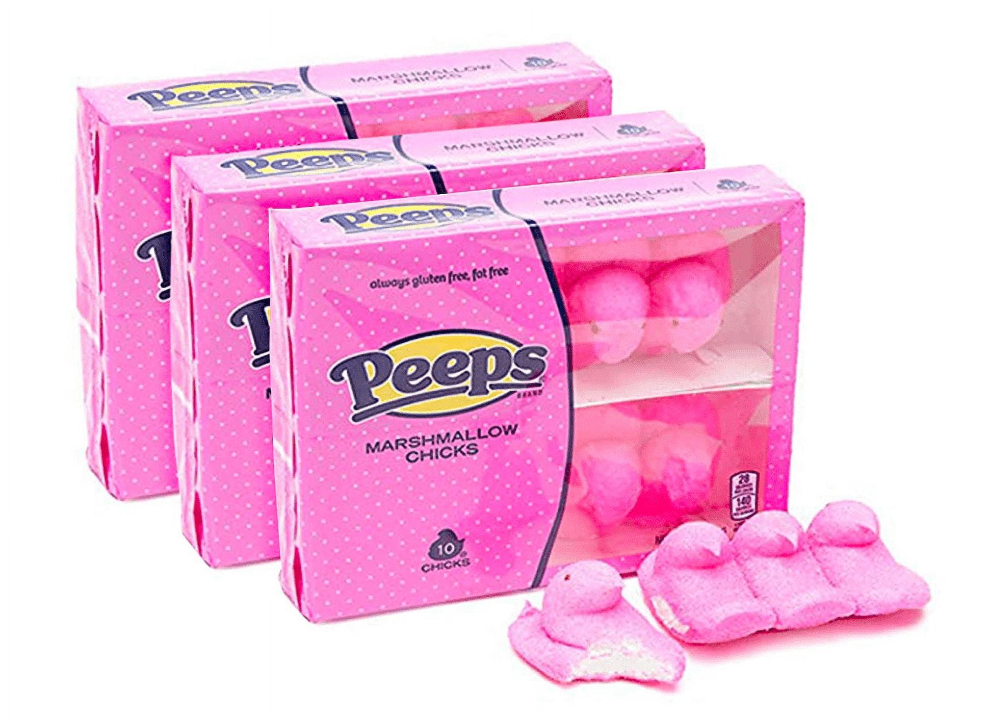 10 Count Peeps Pink Chicks Marshmallows, Candy Easter Basket Stuffer ...