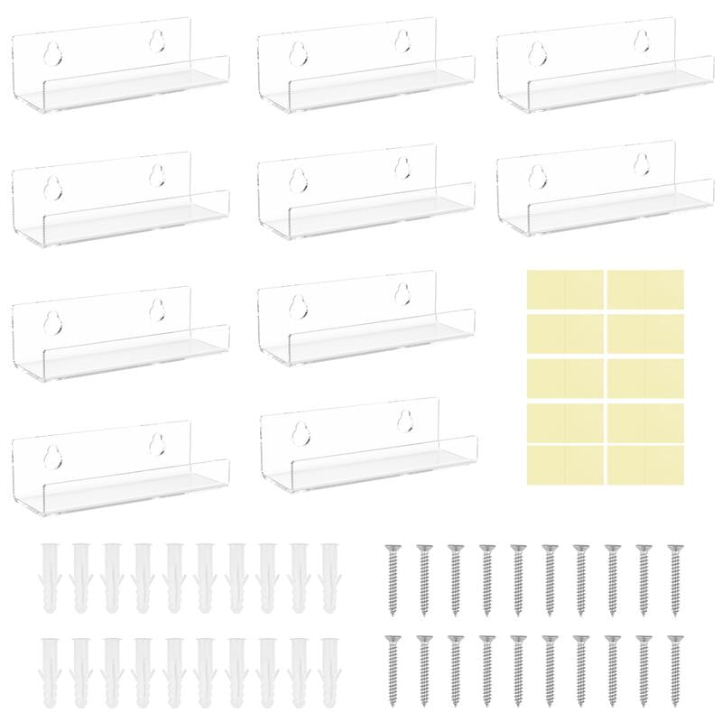 10 Count Vinyl Record Wall Mount Shelf, 4 inch Acrylic Album Record No ...