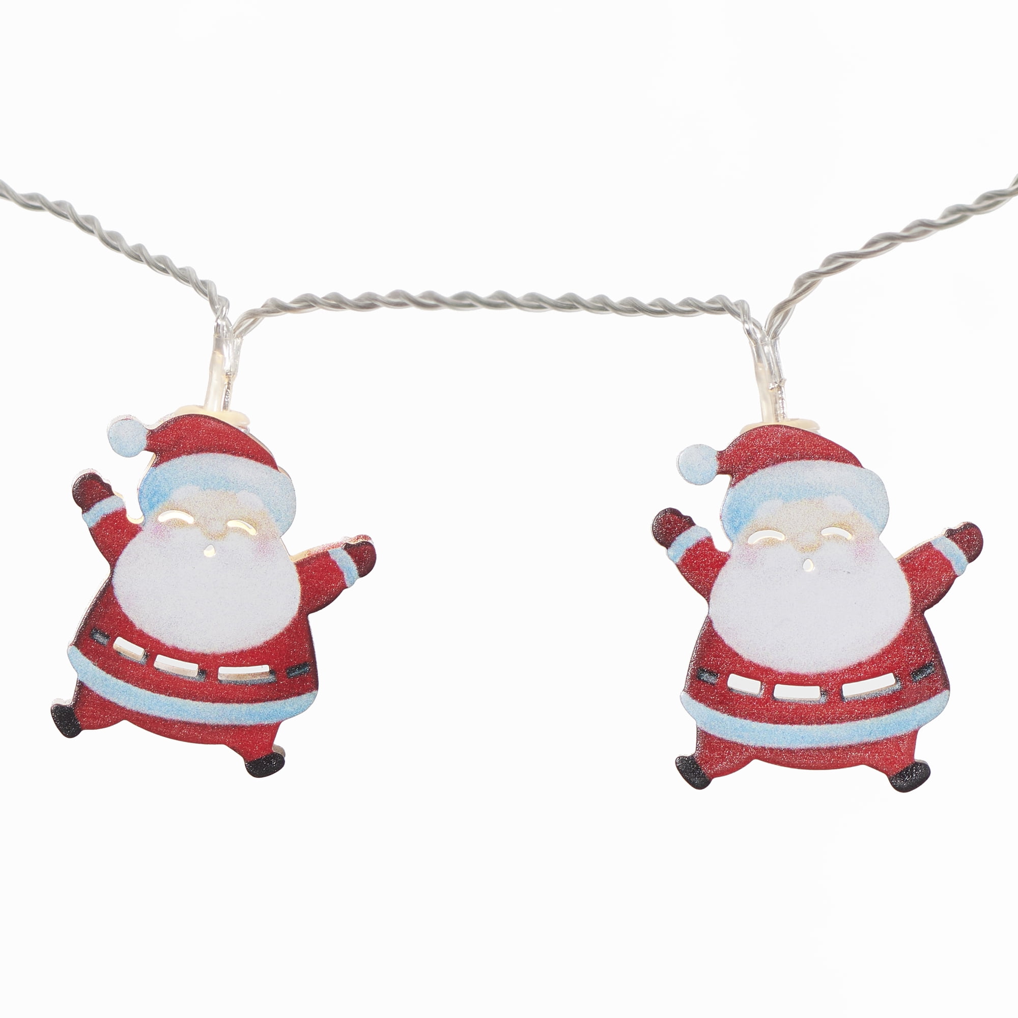 Holiday Time LED Metal Santas String Lights - 10-Count - Walmart.com