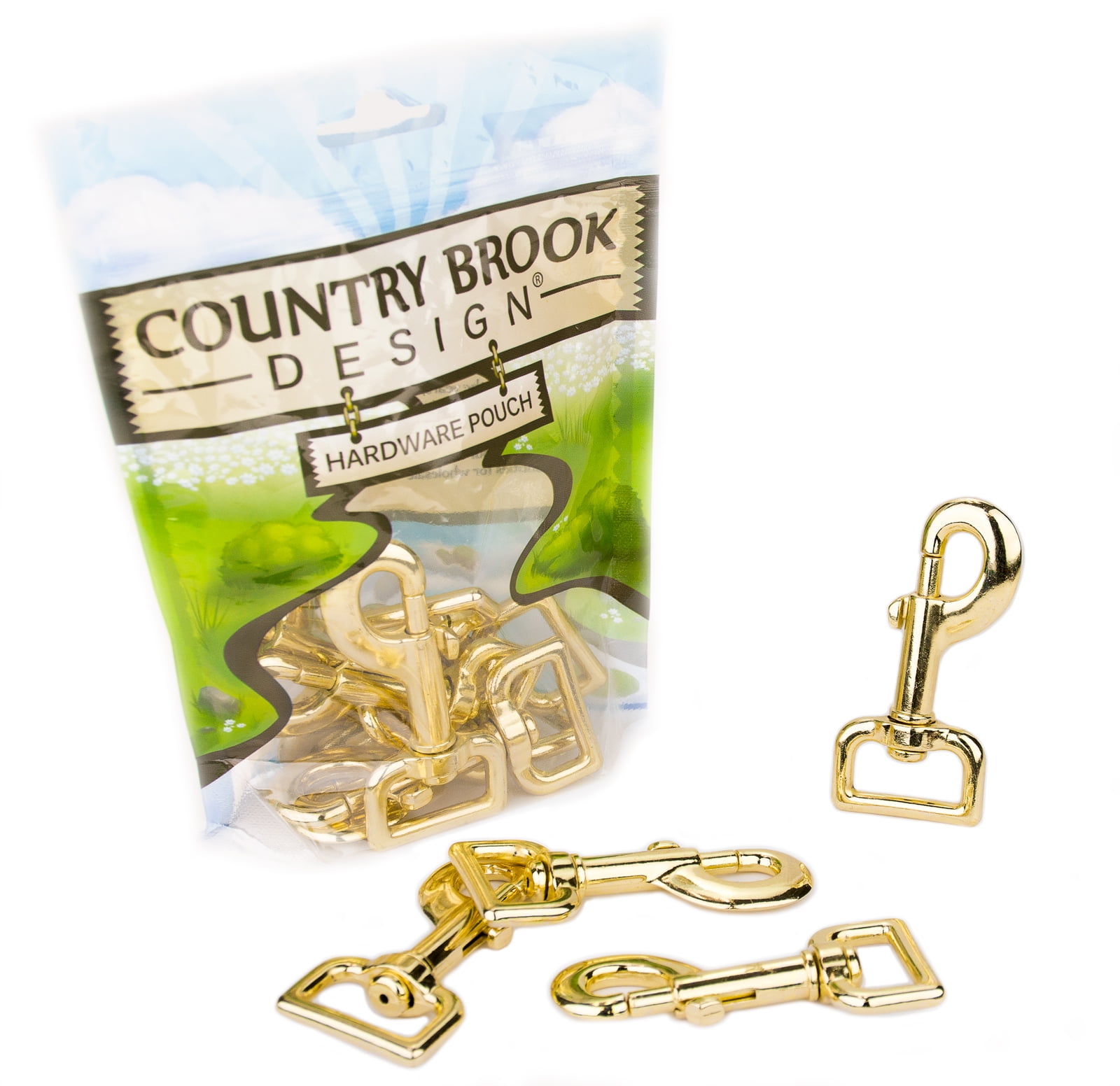 10 - Country Brook Design® 1 inch Brass Plated Swivel Snap Hooks ...