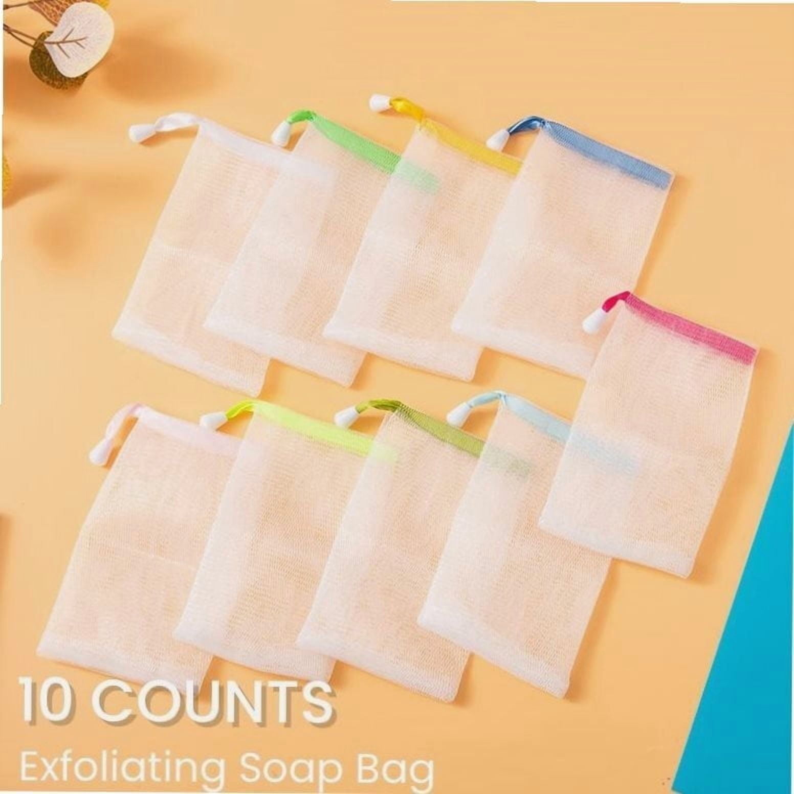 10 Counts Exfoliating Mesh Soap Bag Foaming Net， Face Cleansing Foaming ...