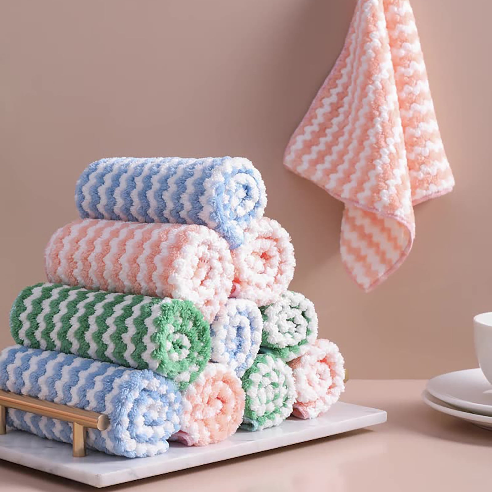 10 Counts Microfiber Cleaning Cloth, Dish Cloths for Washing Dishes ...