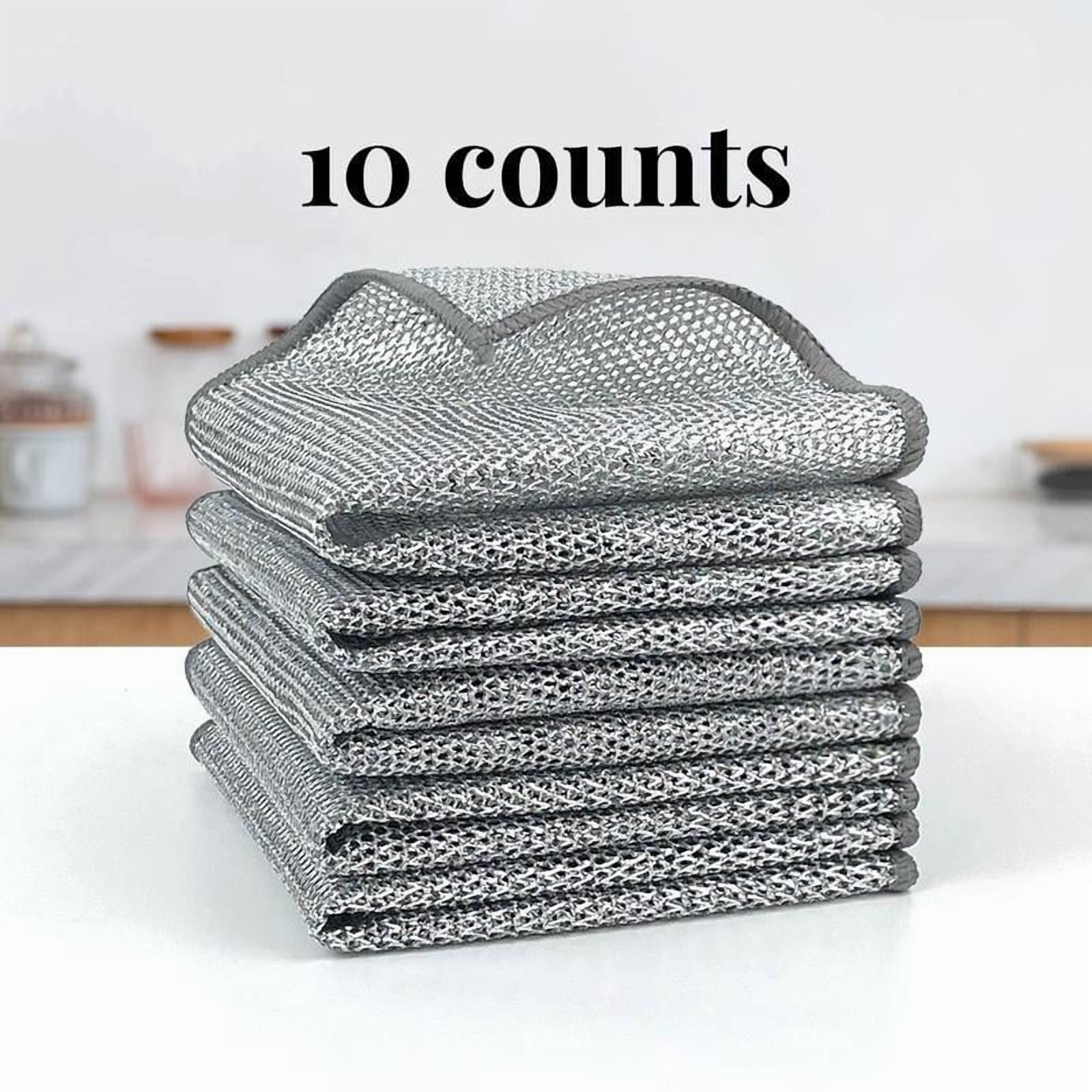 10 Counts Non Scratch Wire Dishcloth Multipurpose Wire Dishwashing Wet ...