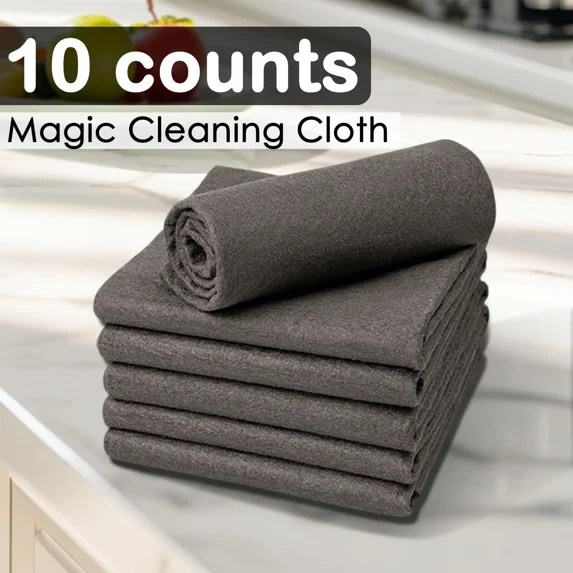 10 Counts Thickened Magic Cleaning Cloth, Microfiber Streak Free Cloth ...