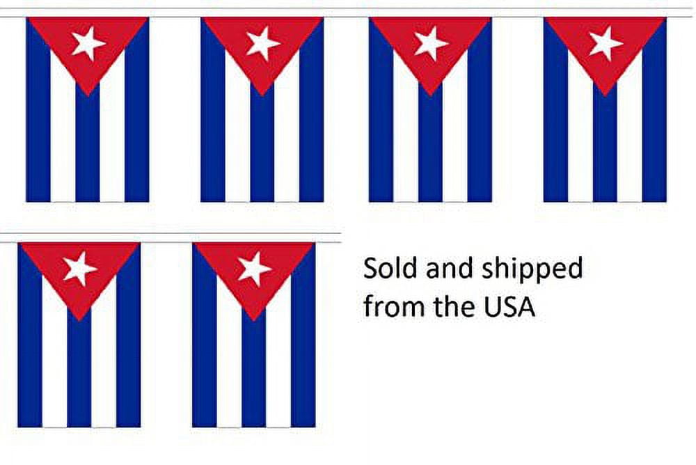 10' Cuba String Flag Party Bunting Has 10 Cuban 6"x9" Polyester Banner ...