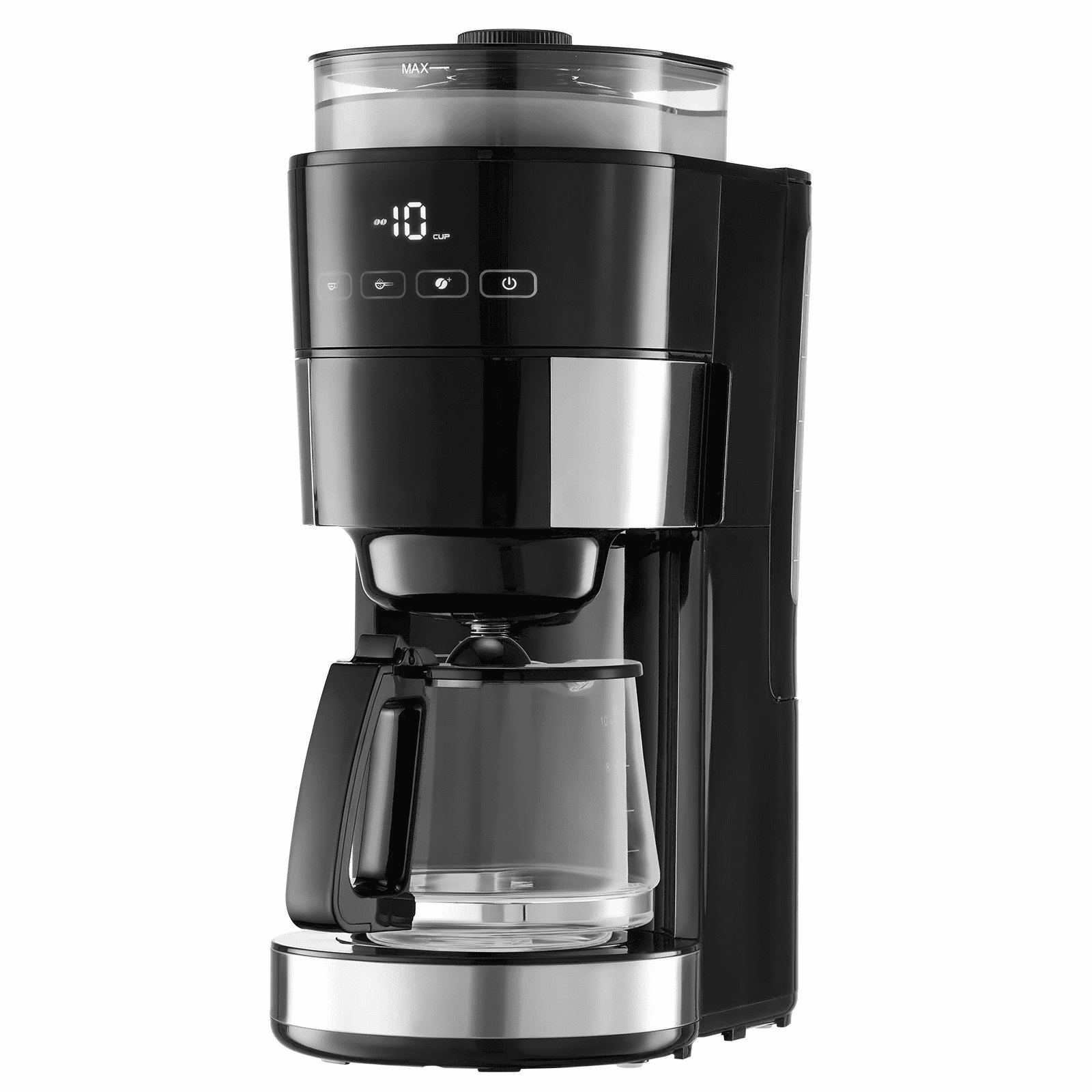 10-Cup Coffee Maker with Grinder, Drip Coffee Machine with 3 Brew ...