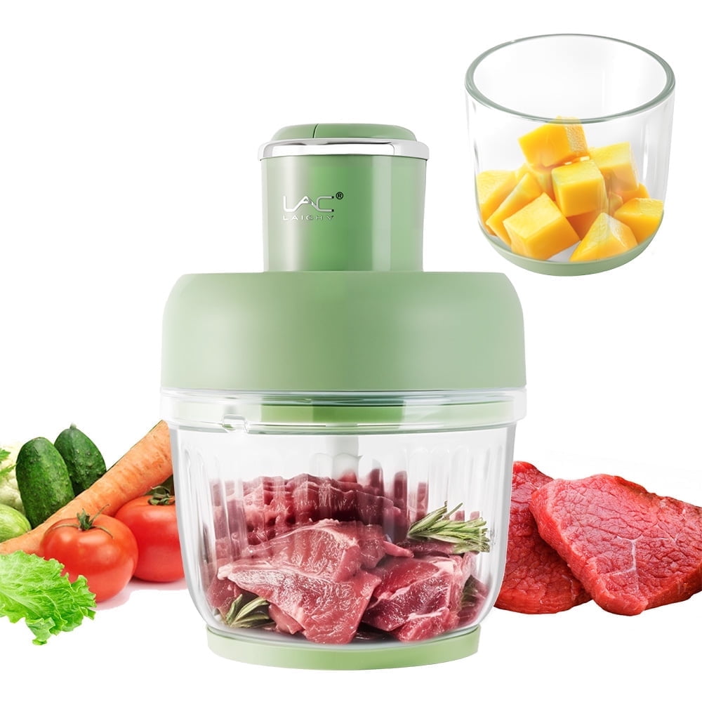 10 Cup,Dual Pot Food Processor Stainless Steel Blades Veggie Chopper ...