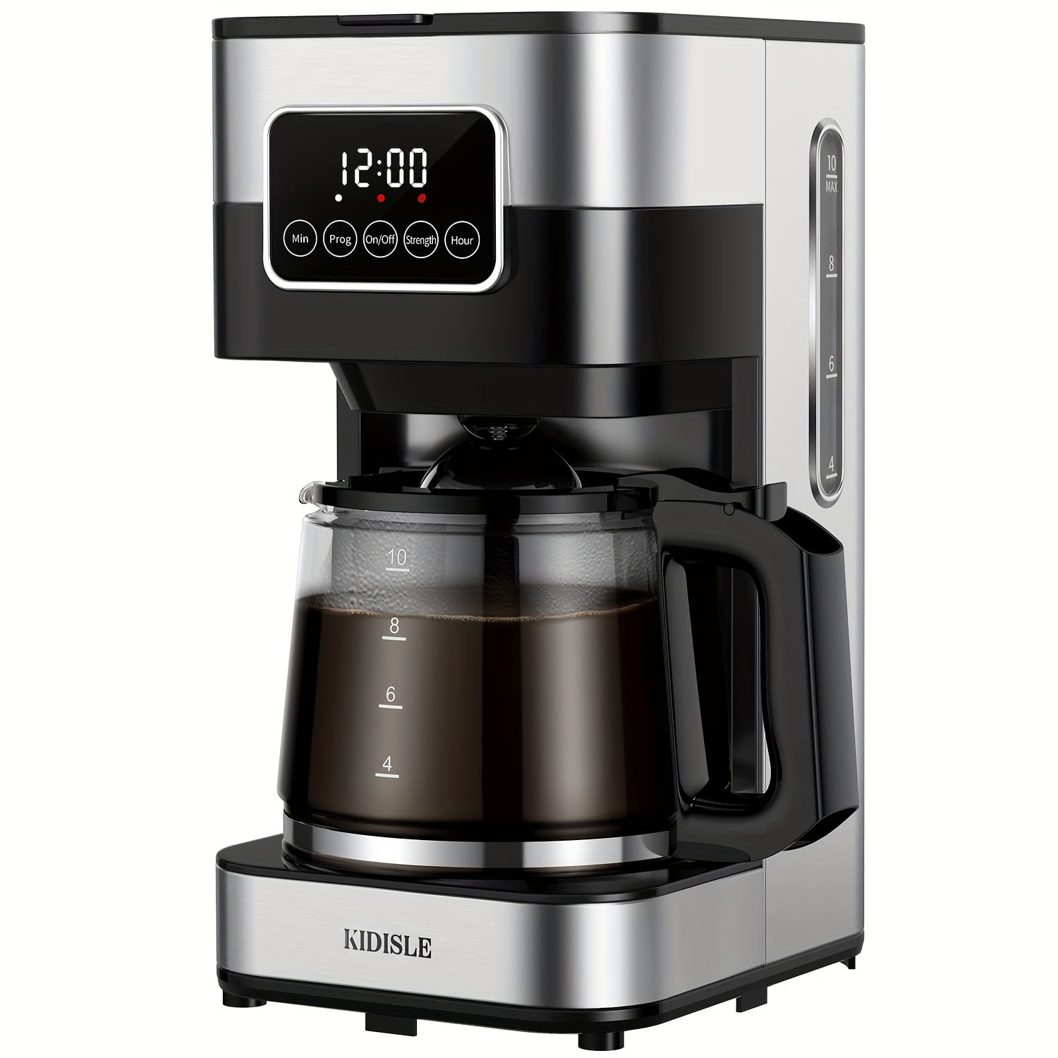 10-Cup Programmable Drip Coffee Maker - Touch-Screen Control, Pause ...