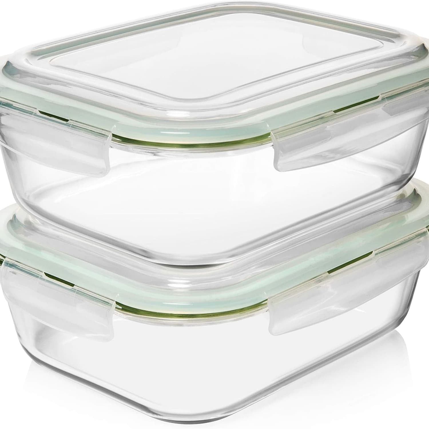 10 Cups/ 80 Oz 4 Pc (Set of 2) Glass Food Storage Containers with ...