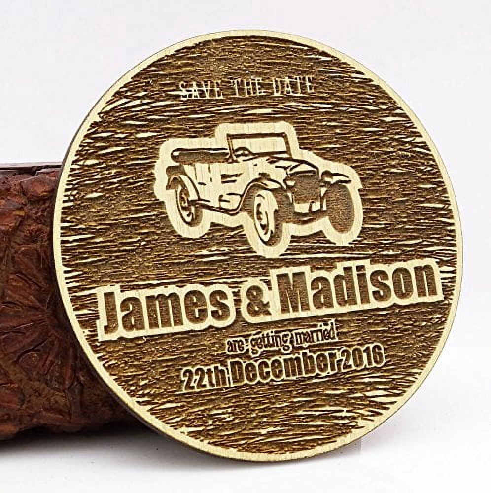 10 Custom Engraved Wooden Magnet Rustic Wedding Save The Date Wooden ...