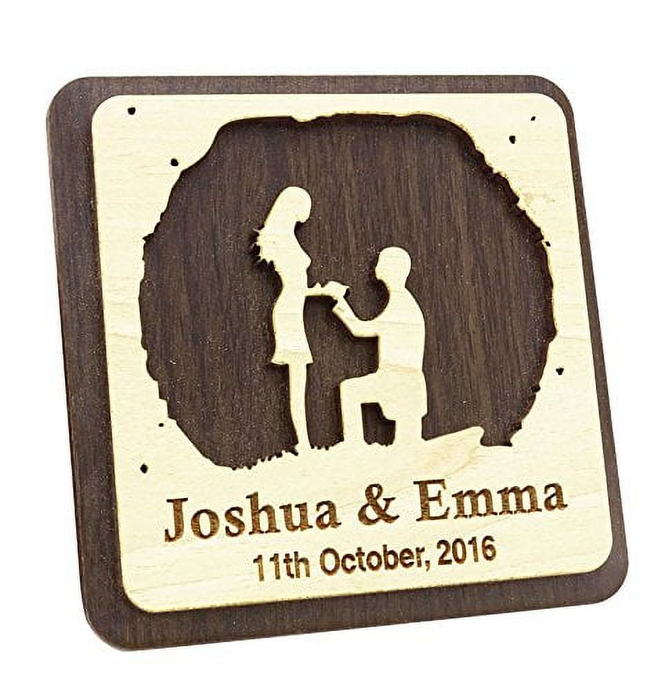 10 Custom Engraved Wooden Magnets Rustic Wedding Save The Date Wooden ...