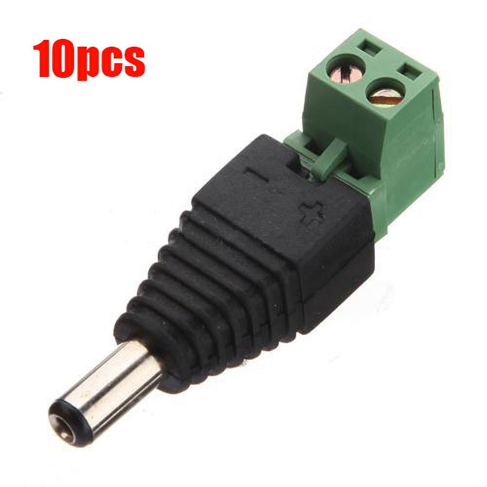 10 DC Power Male Jack 5.5mm X 2.1mm Connector Cable Adapter Plug CCTV DVR Camera - Walmart.com