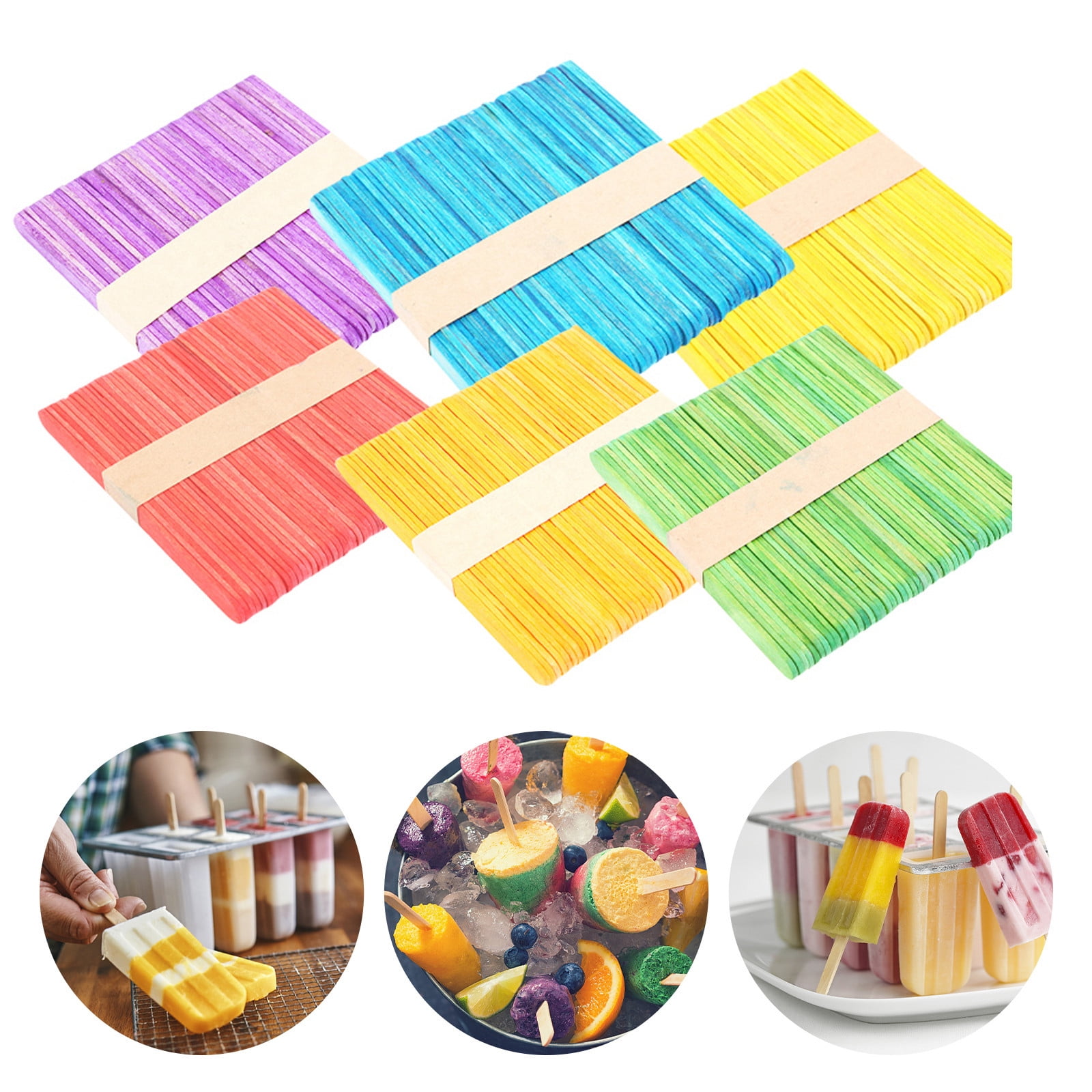 Under 10, DIY Early Ed Material, Wood Color Ice Cream Stick, 4.52inch ...