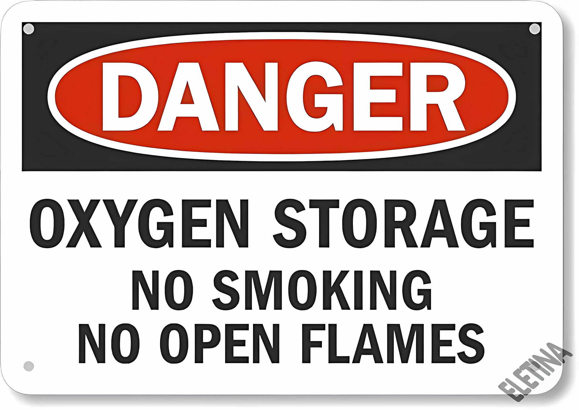 10 Danger - Oxygen Storage, No Smoking, Open Flames Metal Aluminum Sign ...