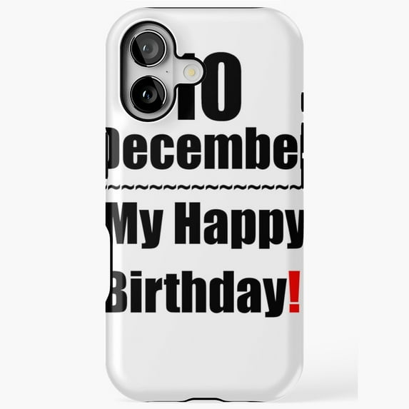 10 December Birthday Celebration Minimal Pattern iPhone Case 17 11 12 ...