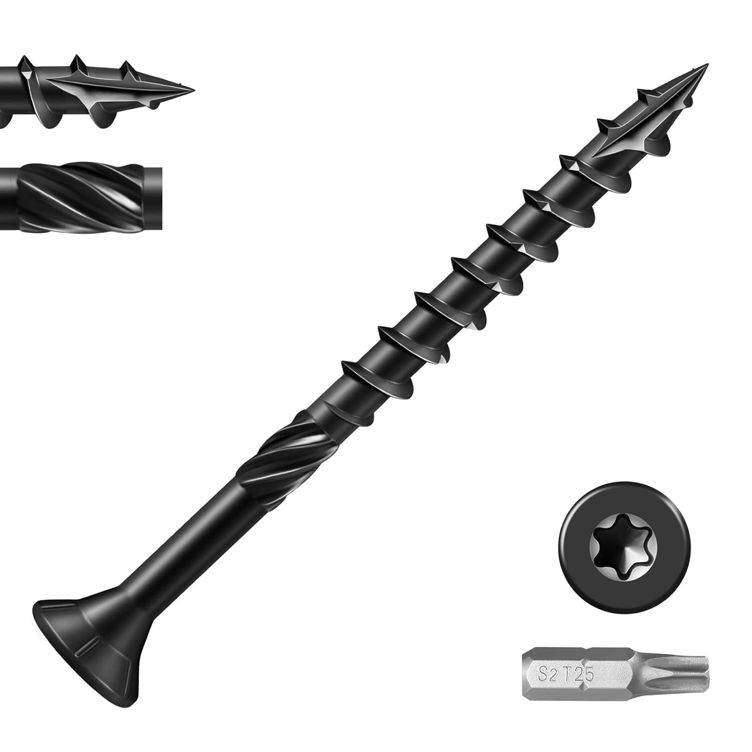 #10 Deck Screws 3-1/2 Inch Exterior Decking Wood Screws Heavy-Duty ...