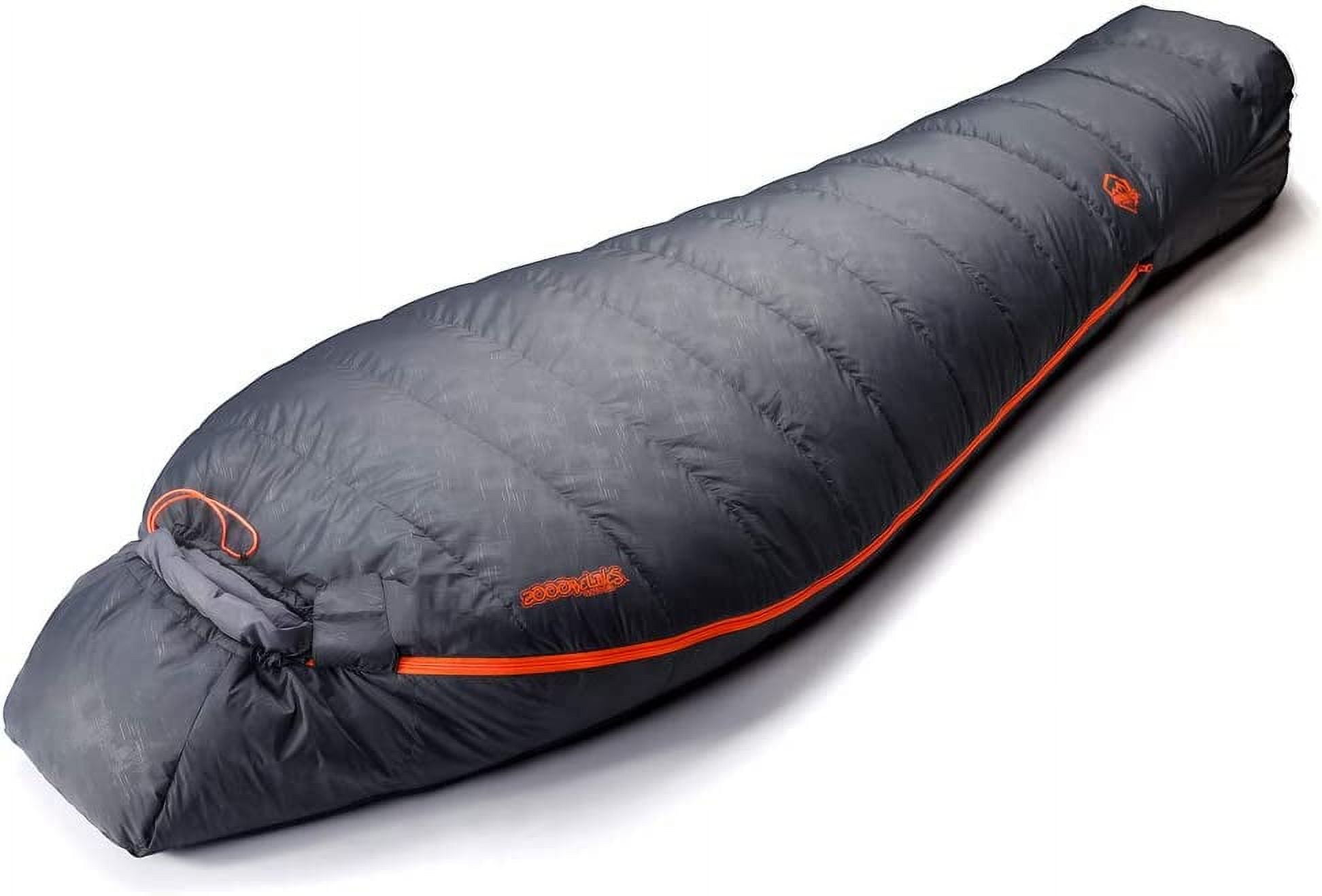 10 Degree Down Sleeping Bag for Adults, 4-Season Cold-Weather Mummy Bag ...
