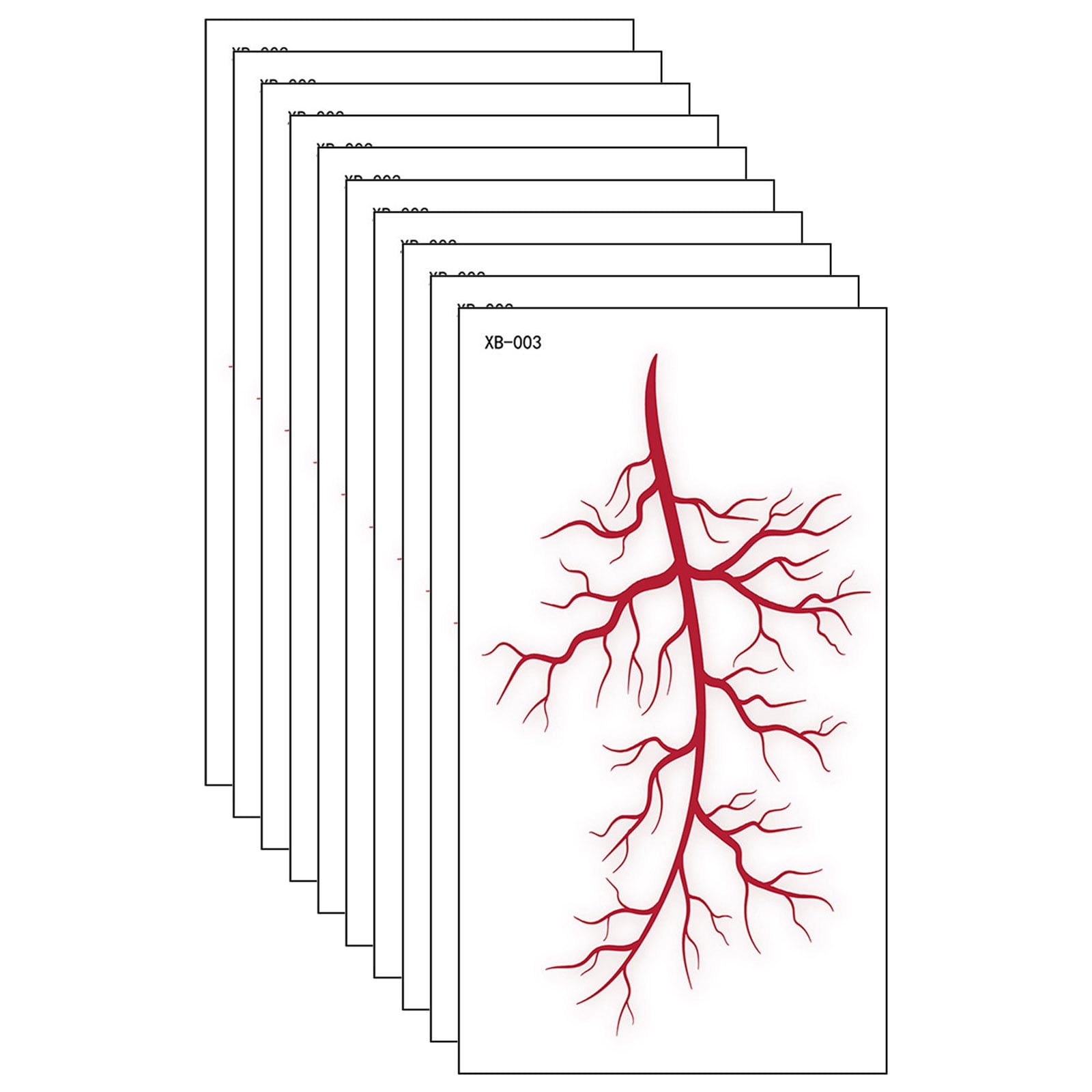 10 Designs Raised Vein Texture Fake Skin Decals Safe Temporary for ...