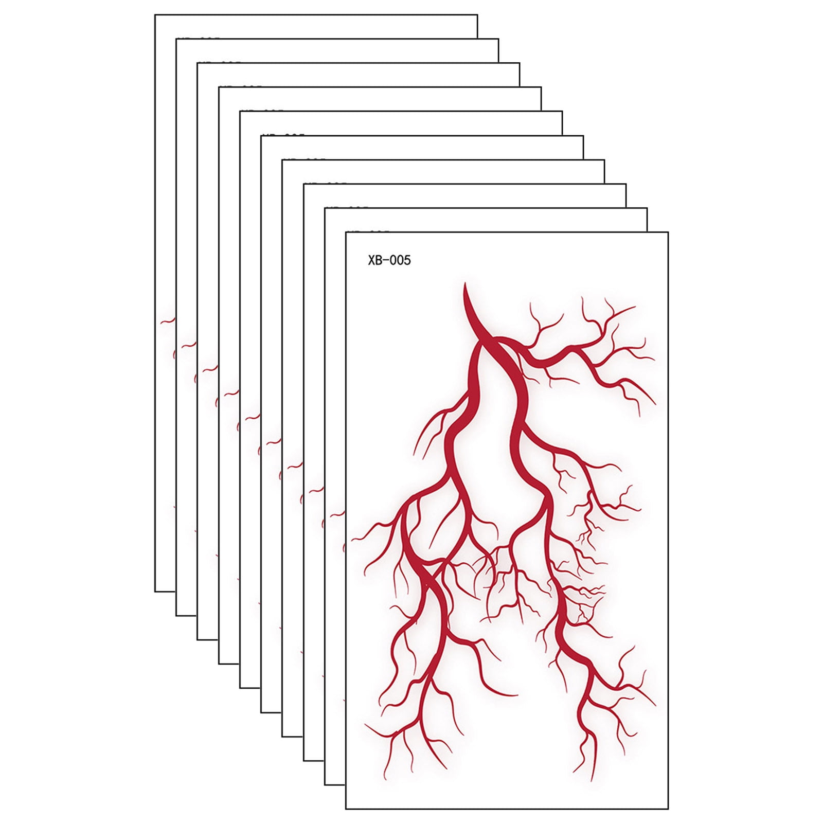 10 Designs Raised Vein Texture Fake Skin Decals Safe Temporary for ...