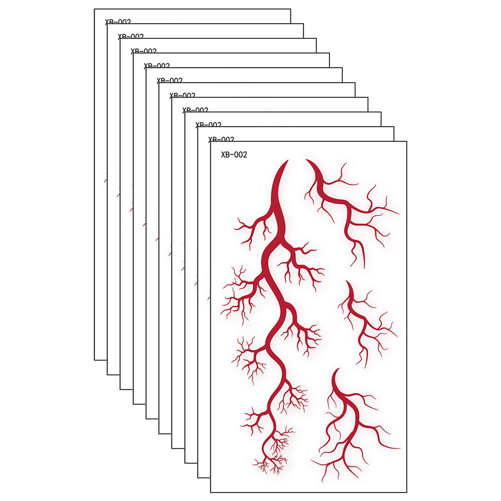10 Designs Raised Vein Texture Fake Skin Decals Safe Temporary for ...