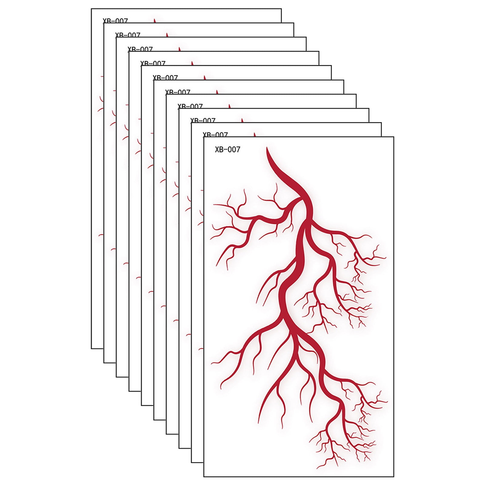 10 Designs Raised Vein Texture Fake Skin Decals Safe Temporary for ...