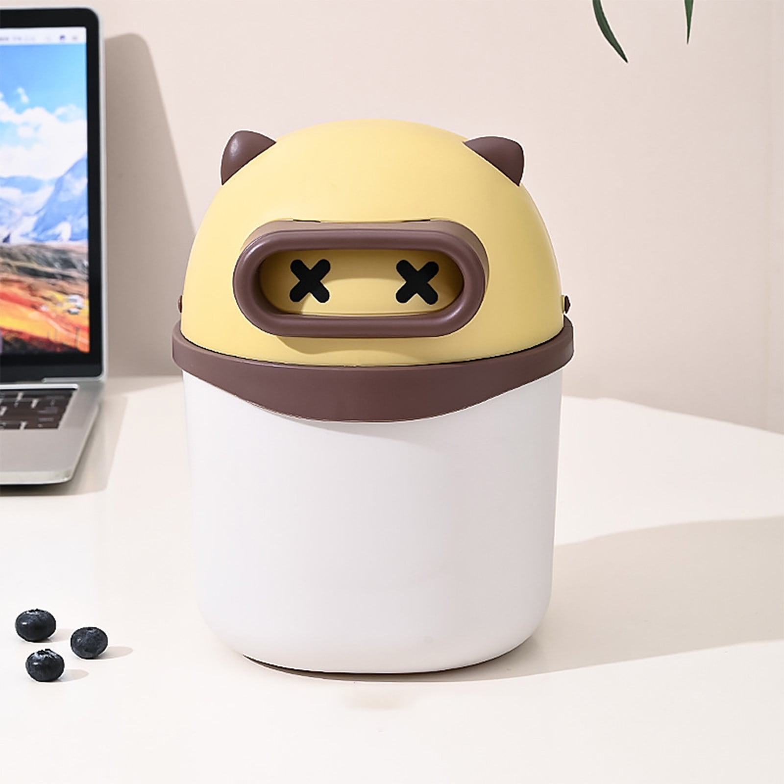 Under 10, Desktop Garbage Can Mini Cute Sundries Bin Students Dormitory ...