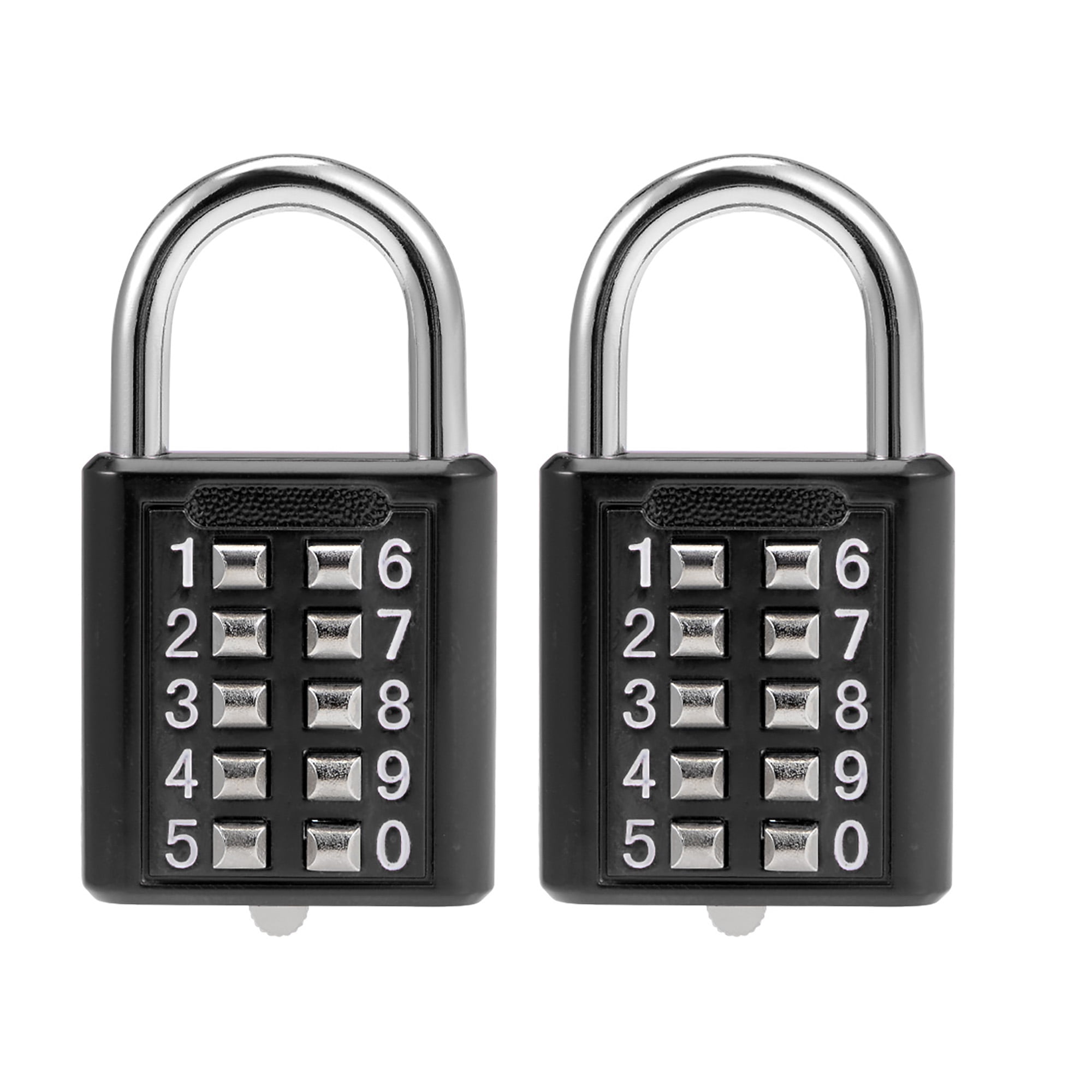 Uxcell 10-Digit Combination Padlock Push Button Locker Locks Zinc Alloy ...