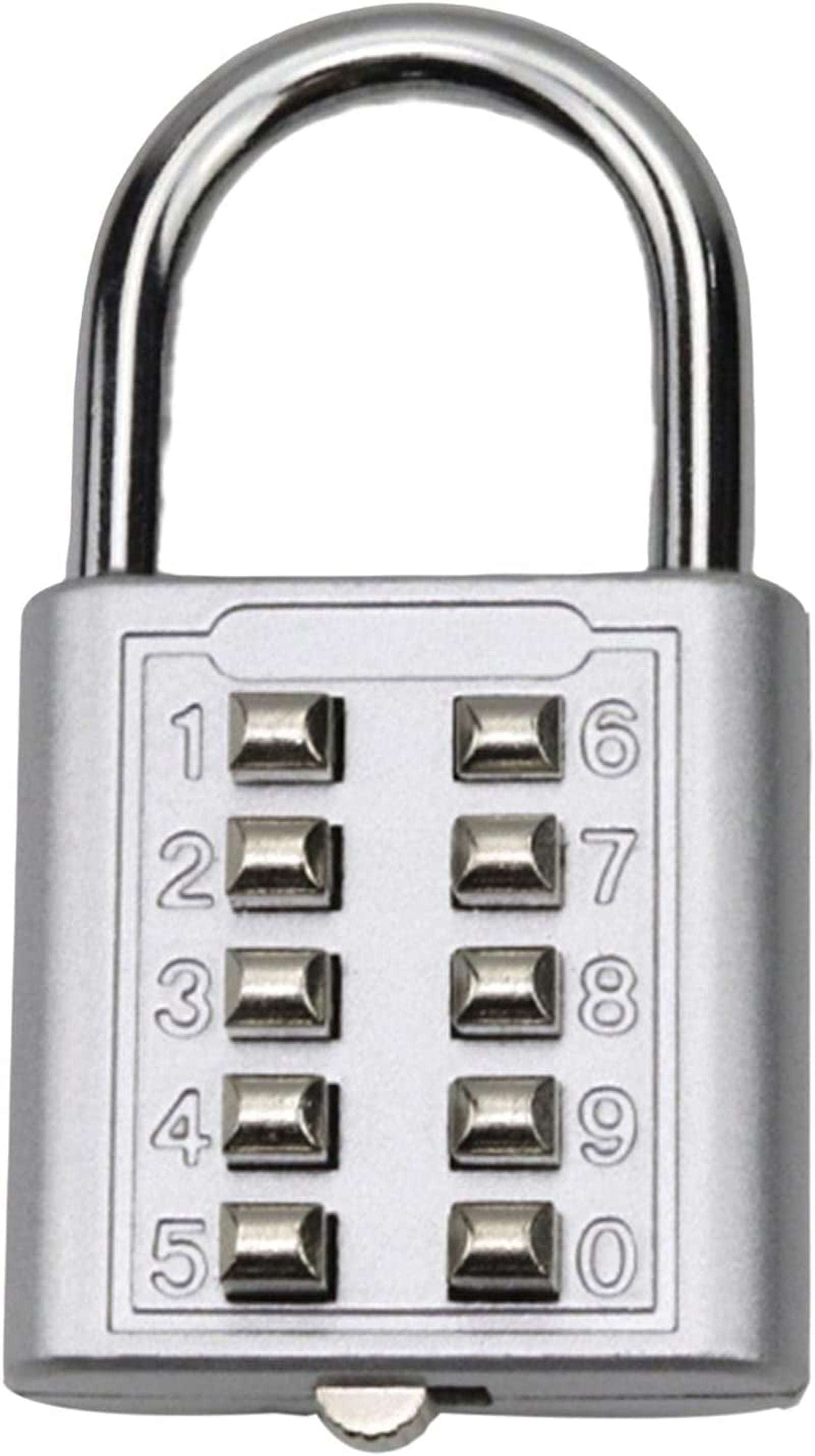 10 Digit Combination Padlock Resettable Code Push Button Password Lock ...