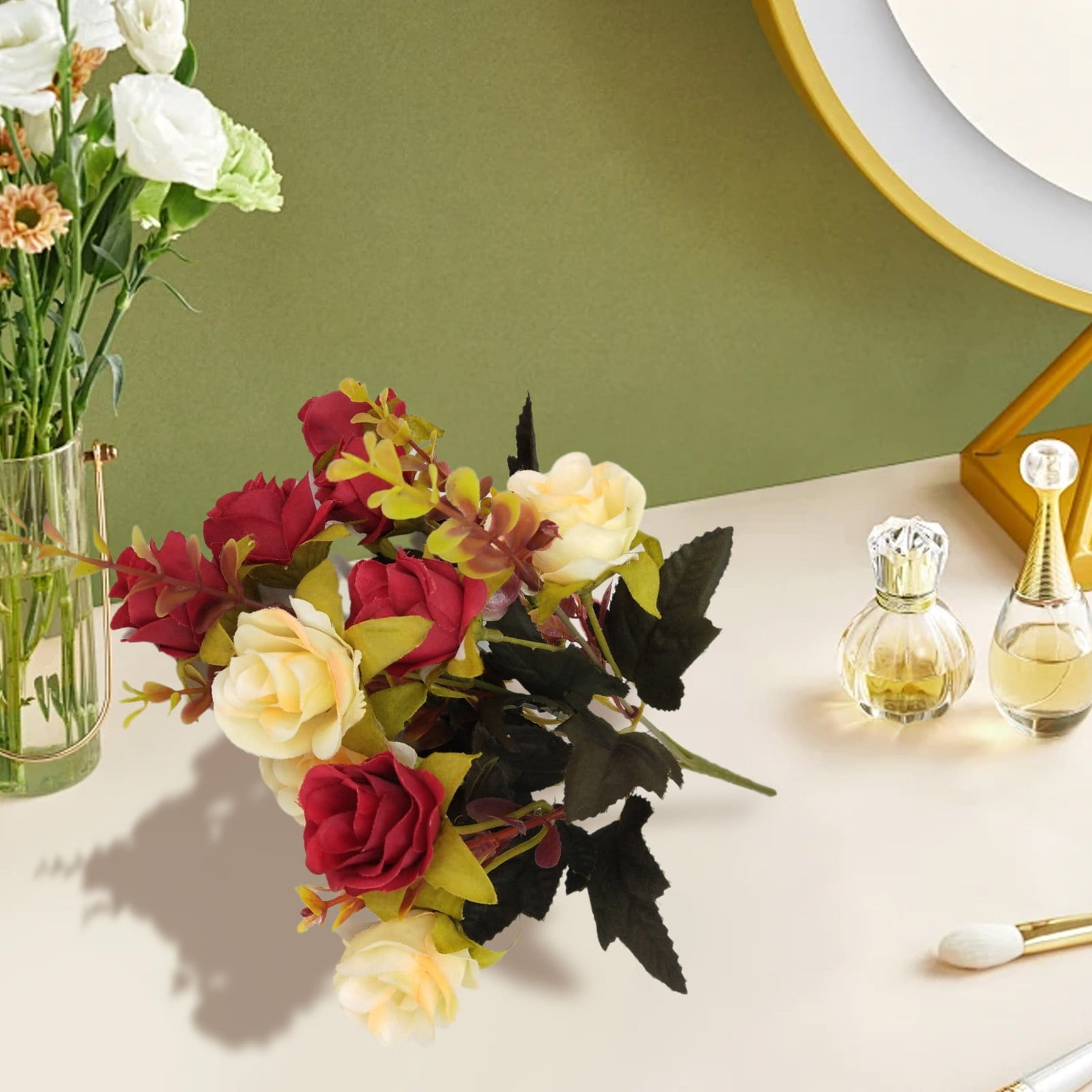 10% Discount! Artificial Flower Bouquet Red - Artificial Roses Flowers ...