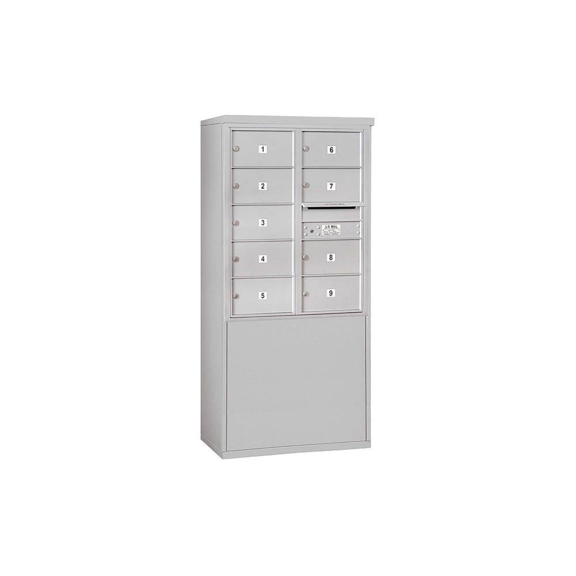 10 Door High Free-Standing 4C Horizontal Mailbox with 9 Doors and 2 ...