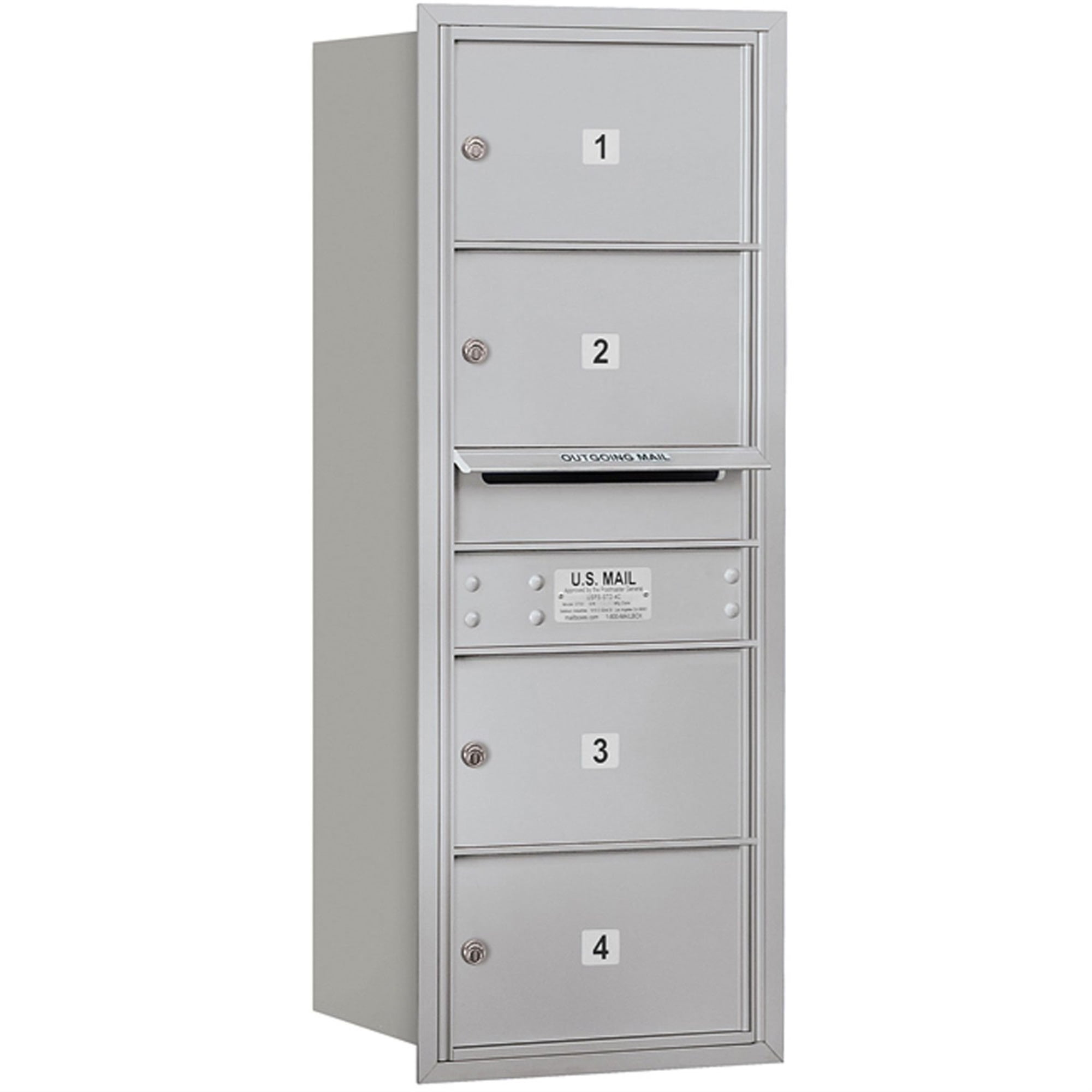10 Door High Recessed Mounted 4C Horizontal Mailbox with 4 Doors and 1 ...