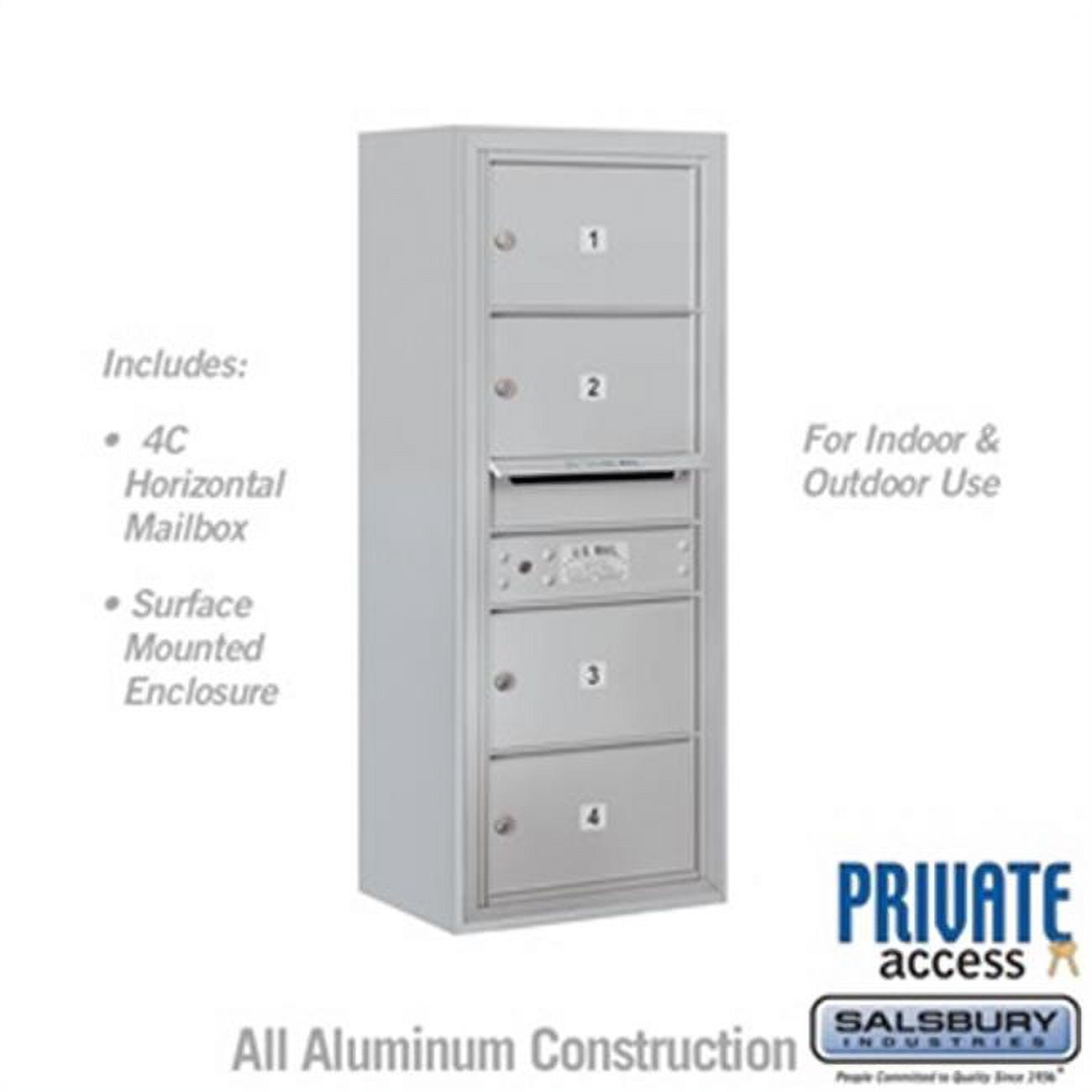 10 Door High Surface Mounted 4C Horizontal Mailbox with 4 Doors and 1 ...