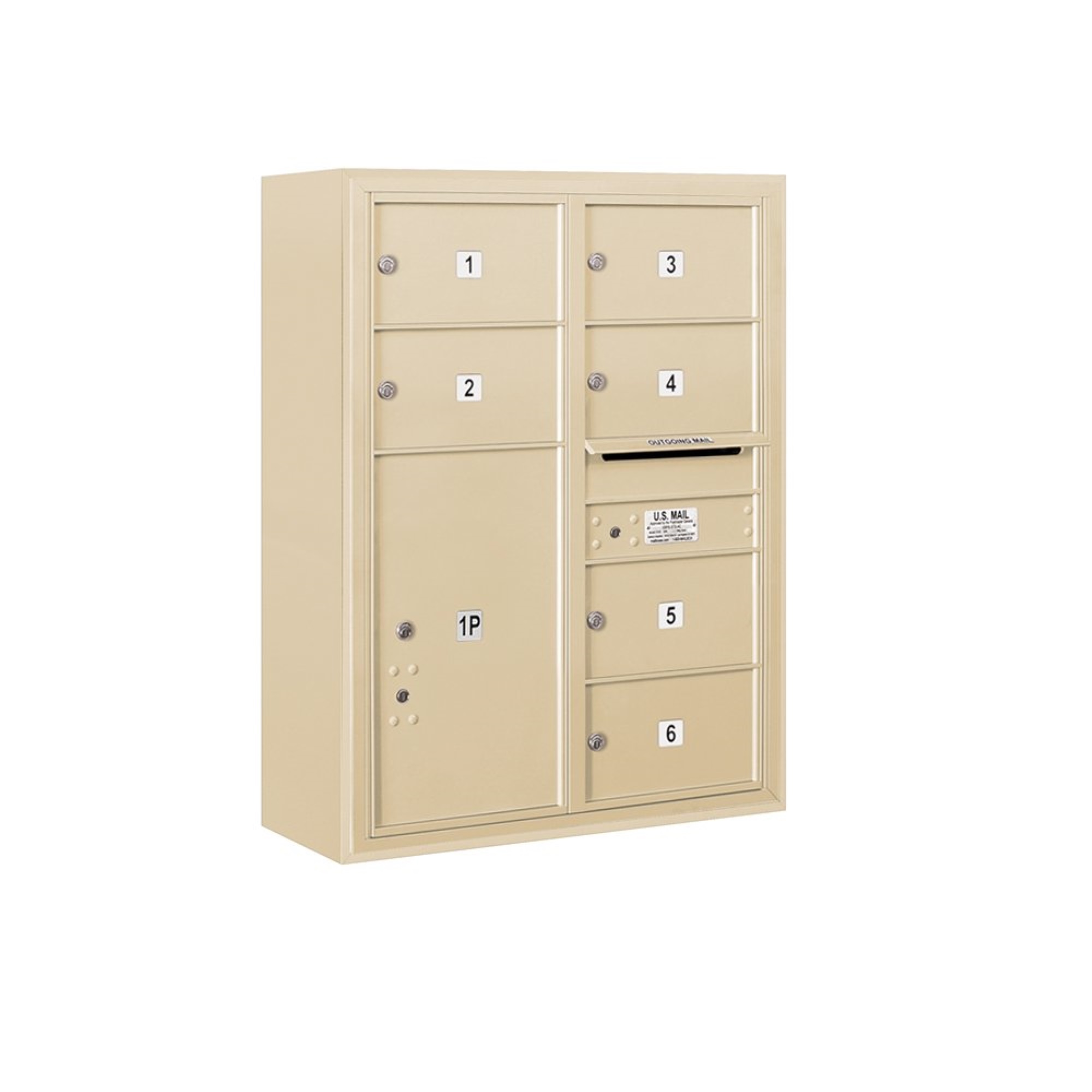 10 Door High Surface Mounted 4C Horizontal Mailbox with 6 Doors and 2 ...